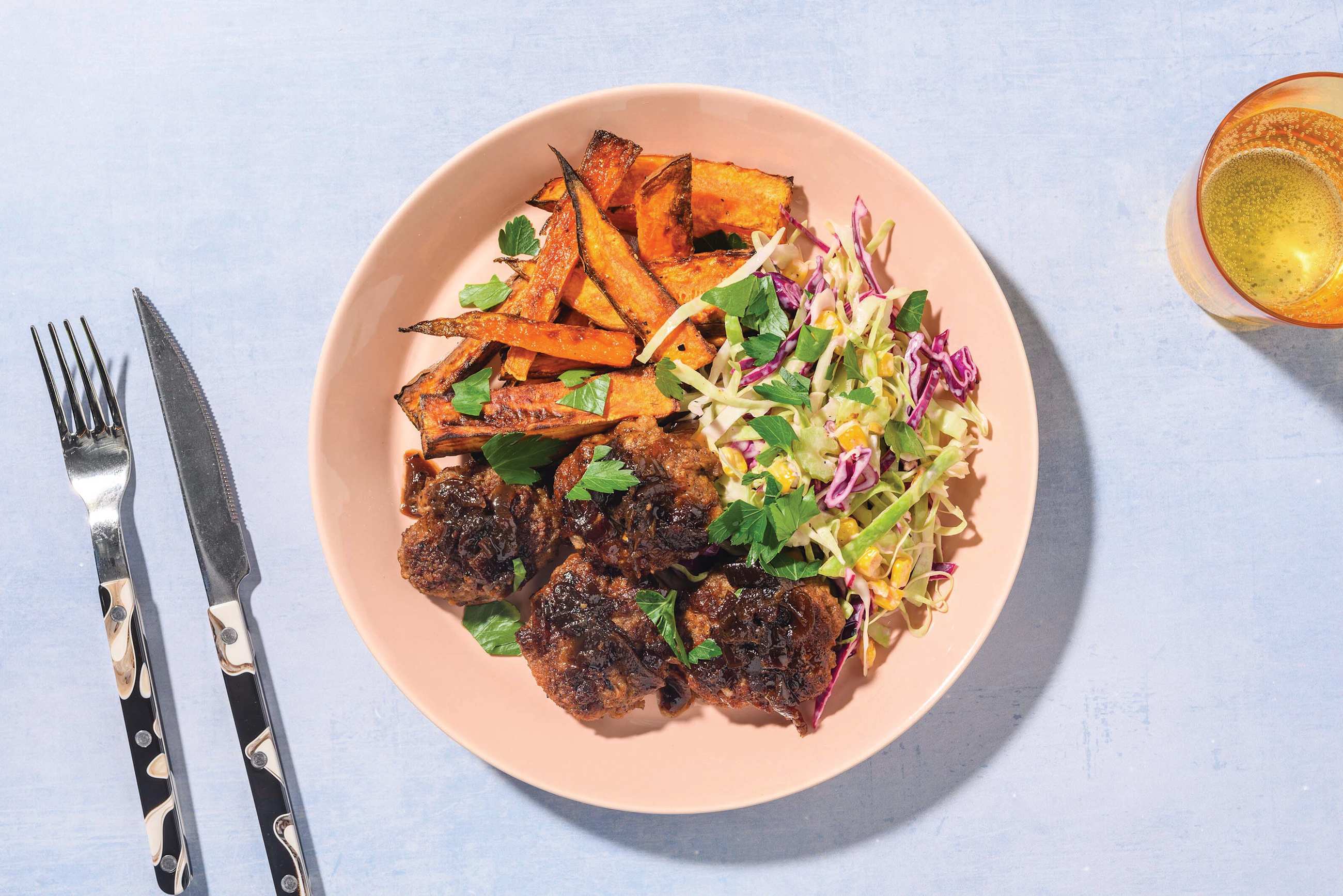 Sweet & Sticky Caribbean Beef Rissoles Recipe | HelloFresh