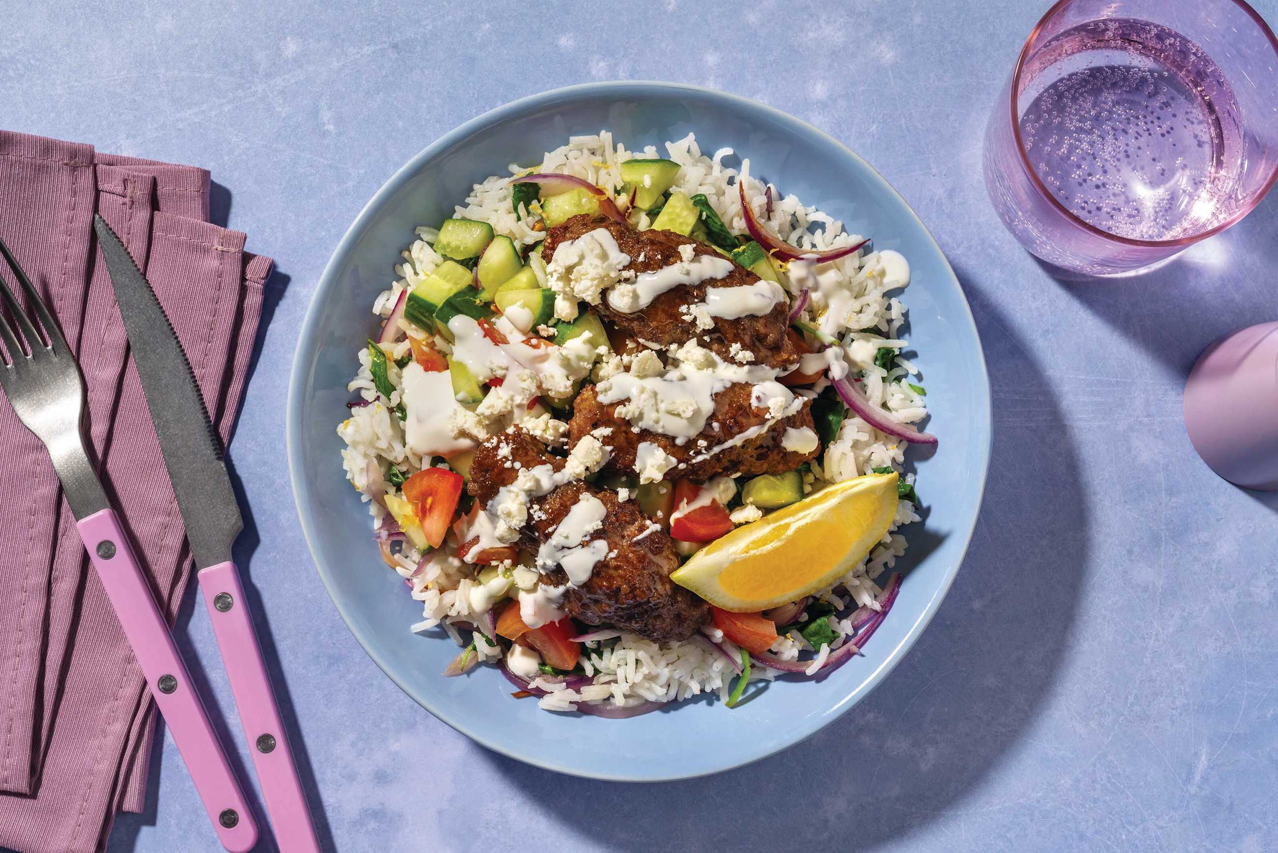 Chermoula Beef Koftas & Spinach Rice Recipe | HelloFresh