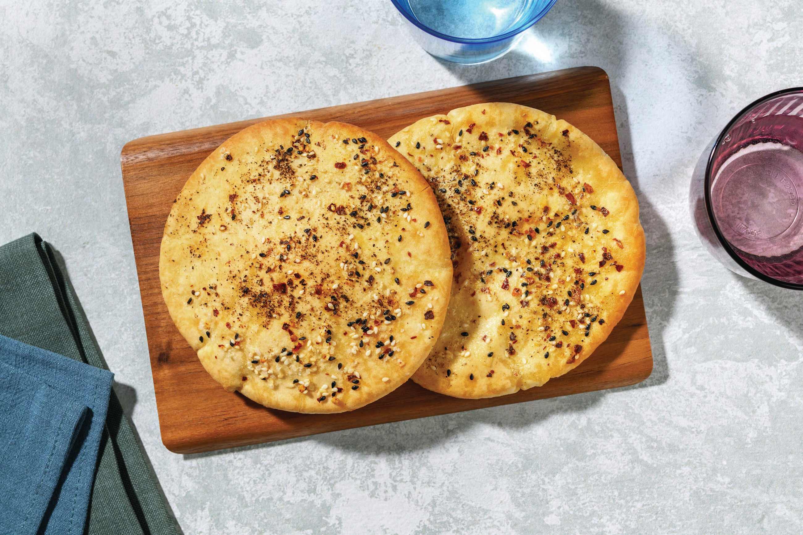 Seeded Garlic Flatbreads Recipe | HelloFresh