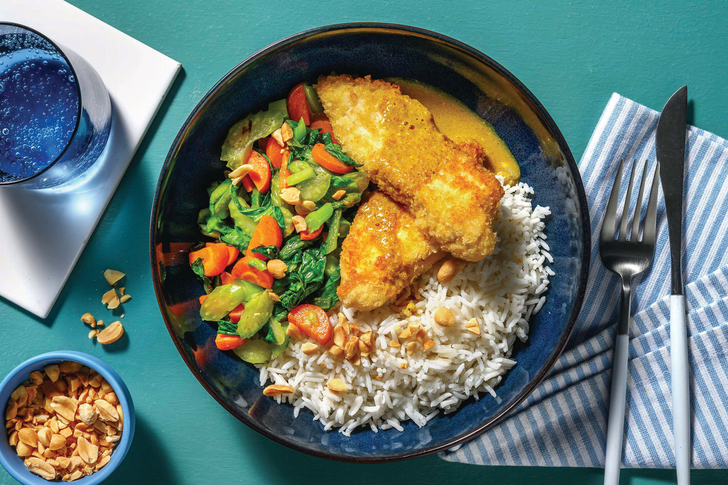 Plant-Based Crumbed Chick'n & Ginger Veggies Recipe | HelloFresh