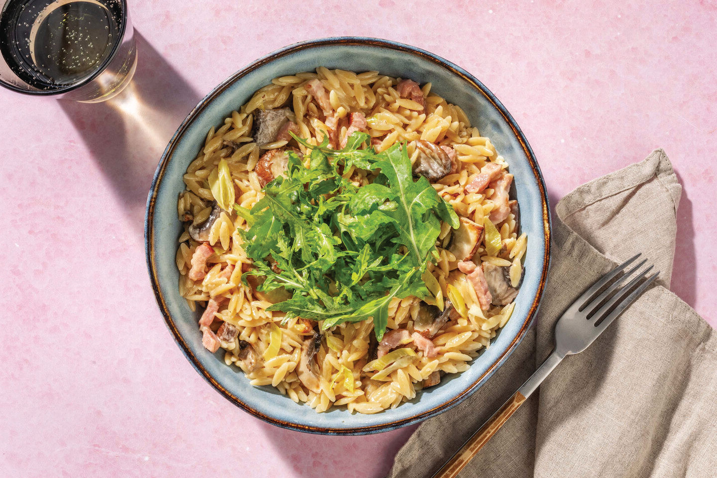 Quick Creamy Bacon & Mushroom Risoni Recipe | HelloFresh