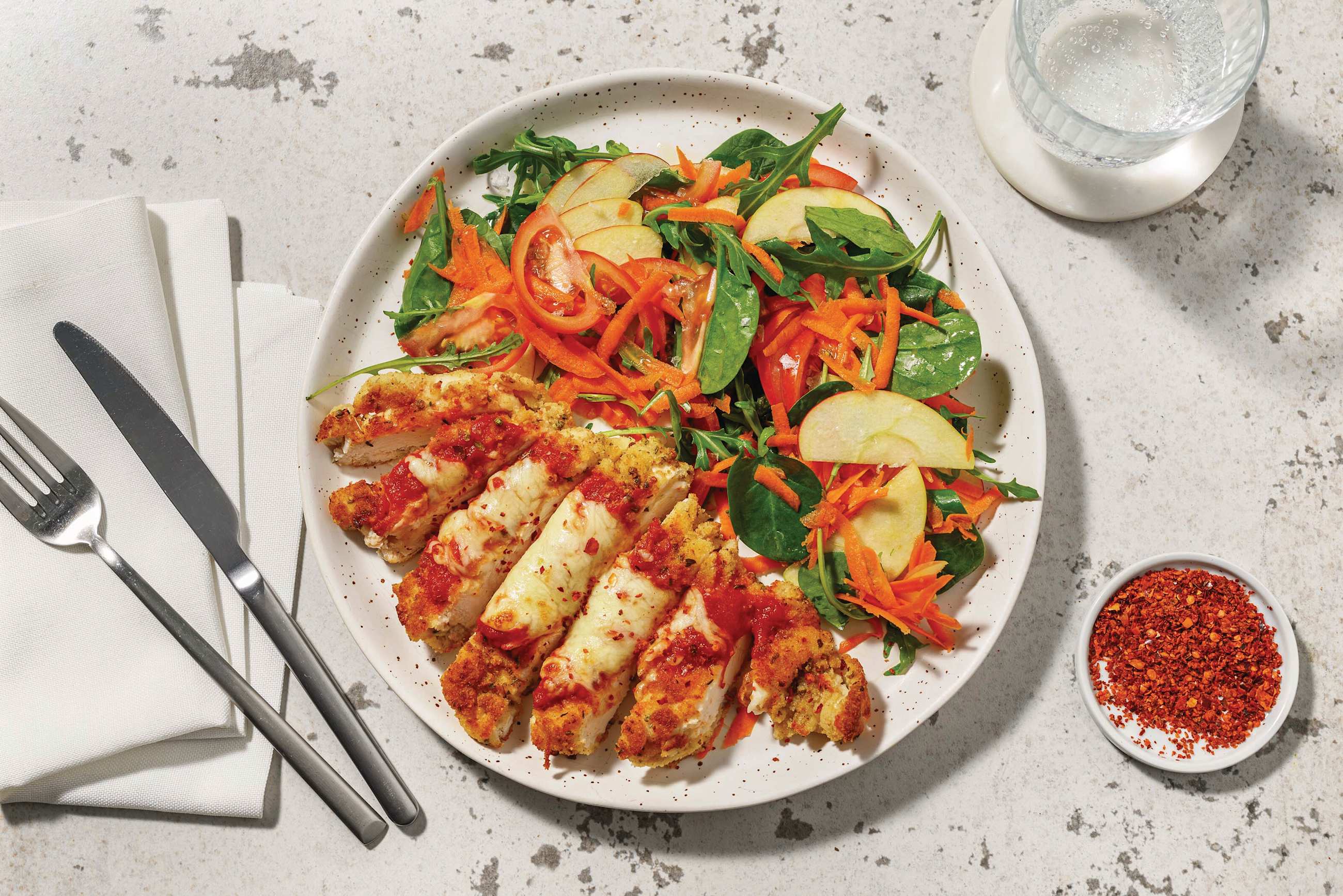 HelloHero: Herby Plant-Based Crumbed Chick'n Parmigiana Recipe | HelloFresh