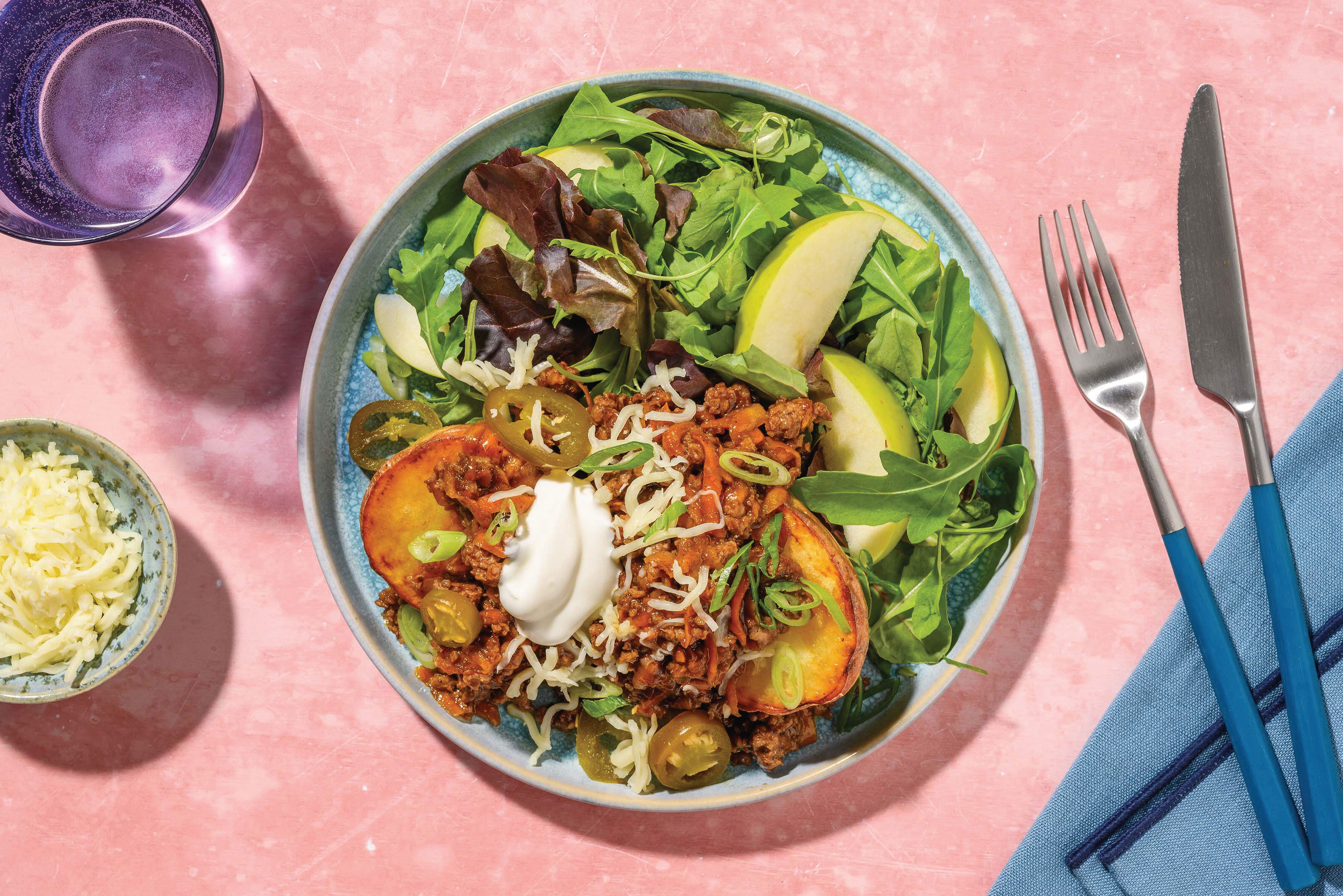 Cheesy Double Lamb Jacket Potatoes Recipe | HelloFresh