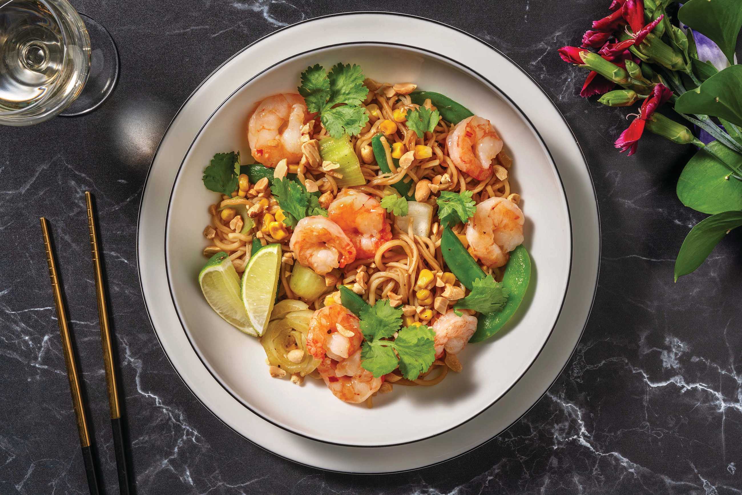 Thai Satay Prawn & Ginger Noodle Stir-Fry Recipe | HelloFresh