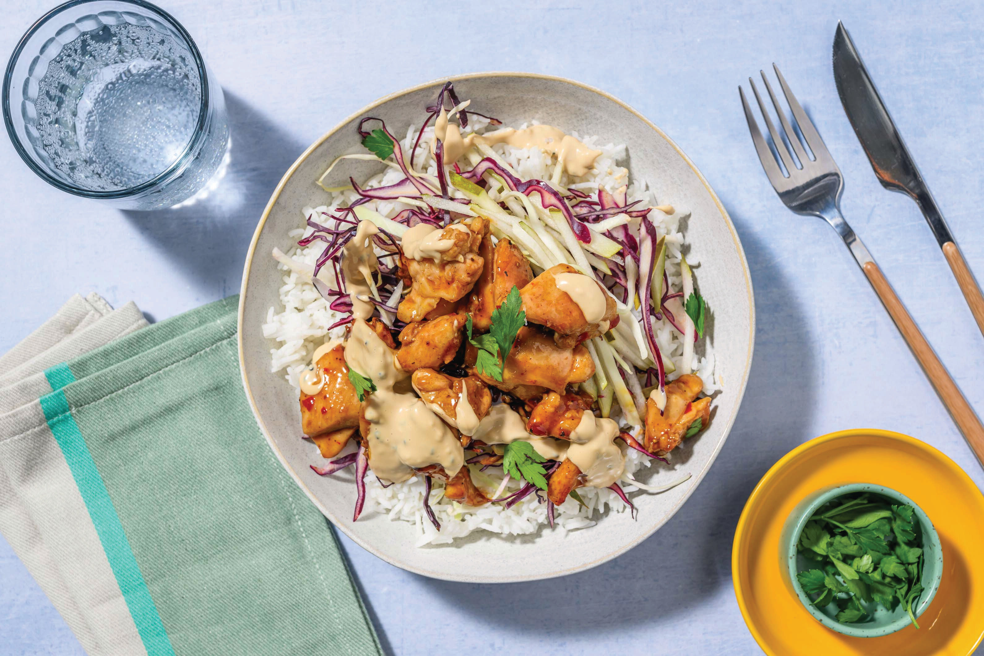 Double Sweet-Sticky Crispy Chicken & Garlic Rice Recipe | HelloFresh