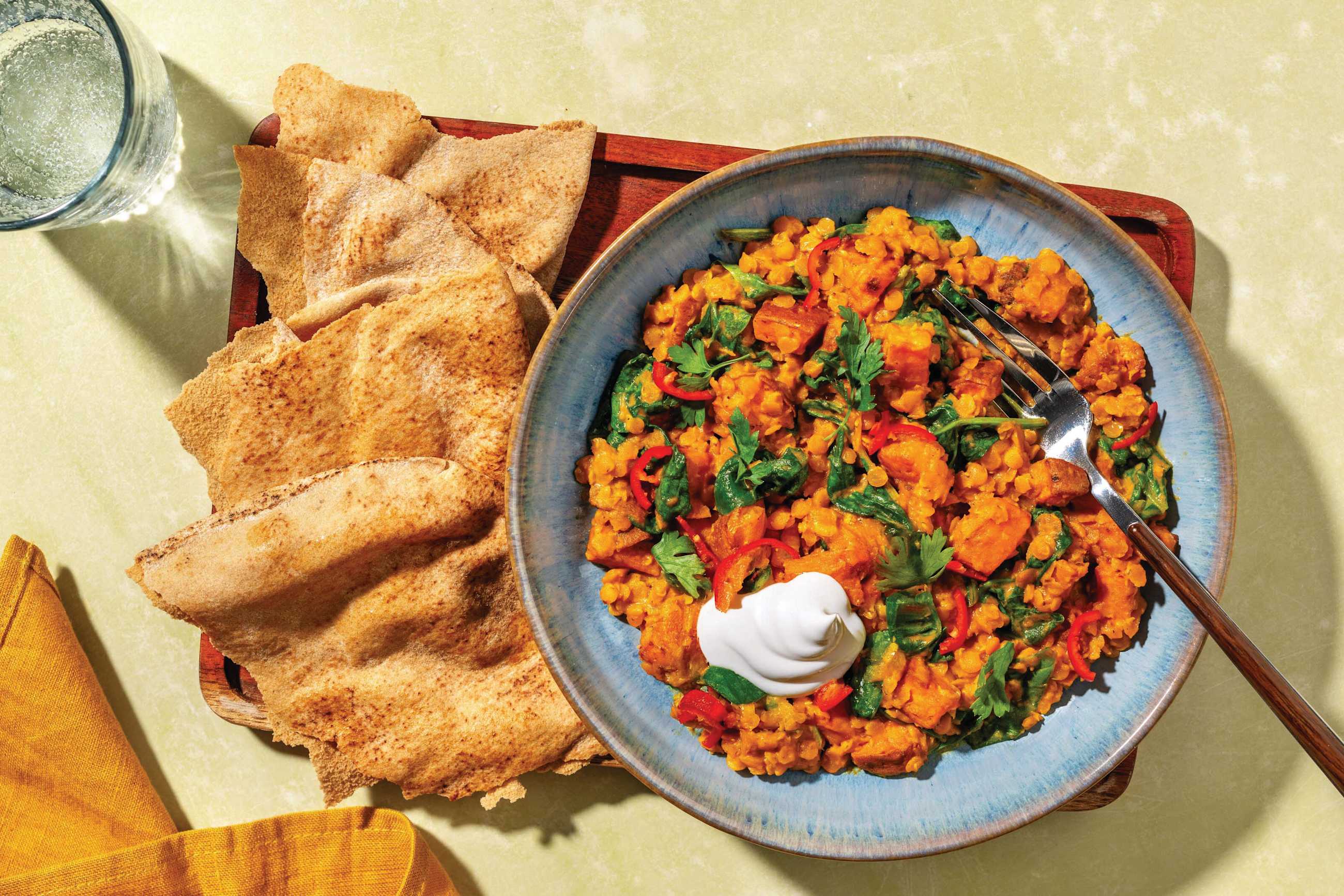 Indian Sweet Potato & Lentil Dhal Recipe | HelloFresh