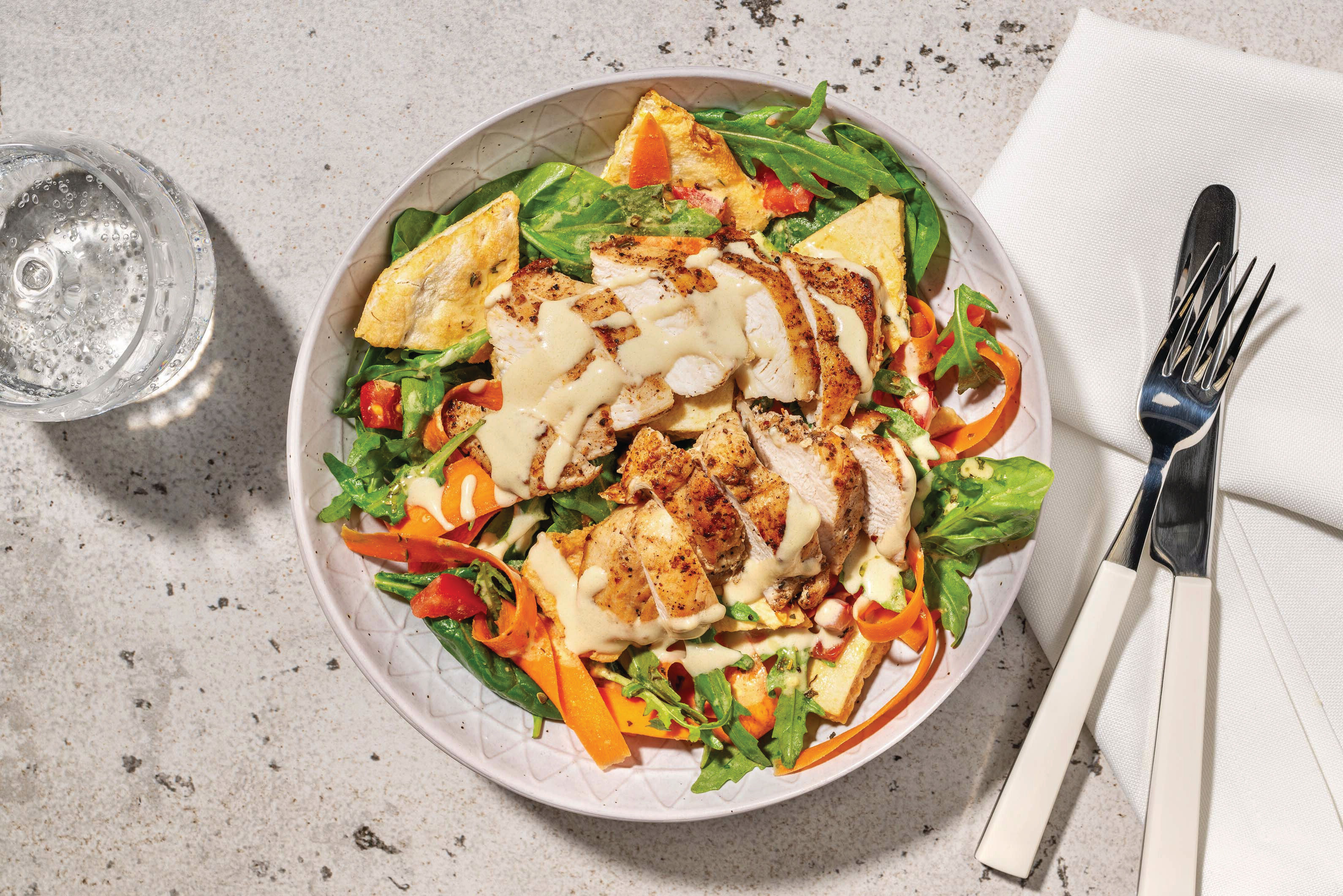 Lemon Pepper Chicken & Crispy Pita Salad Recipe | HelloFresh