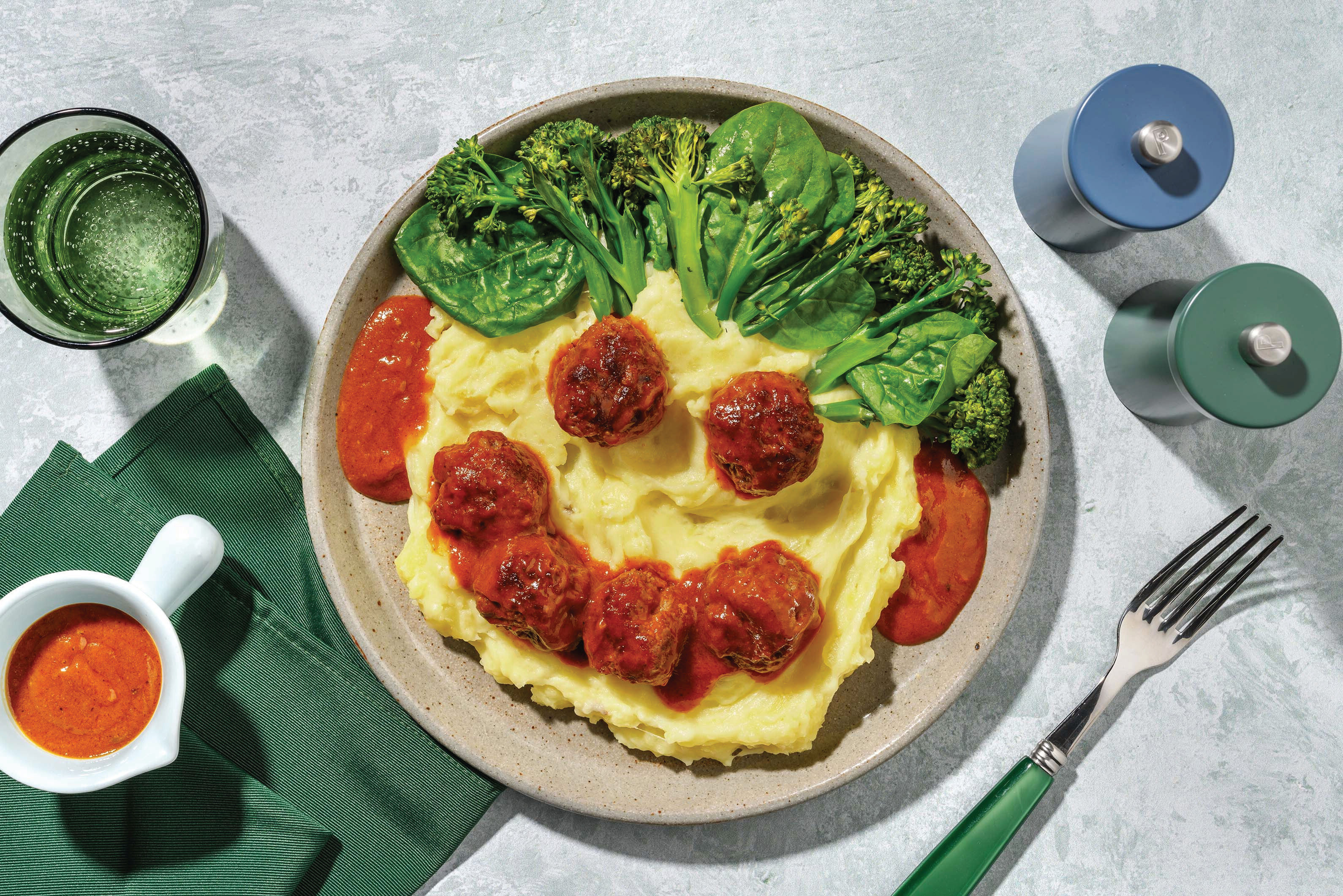 BBQ-Glazed Beef "Funny Face" Meatballs Recipe | HelloFresh