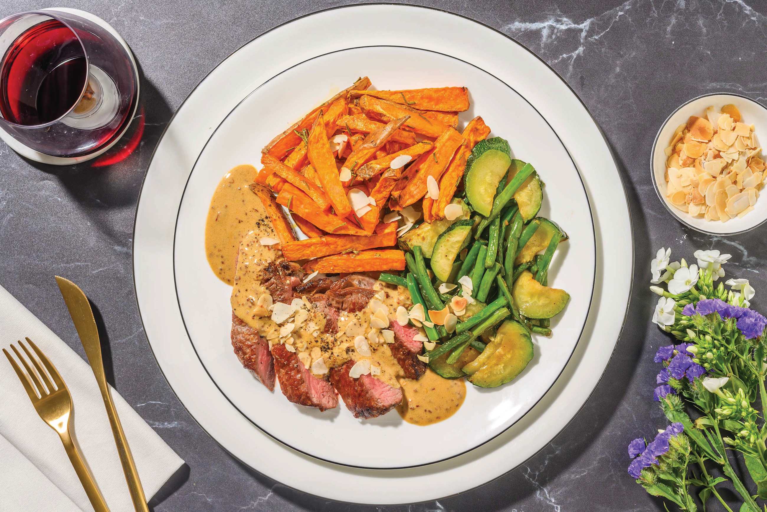 Beef Porterhouse Steak & Creamy Mustard Sauce Recipe | HelloFresh