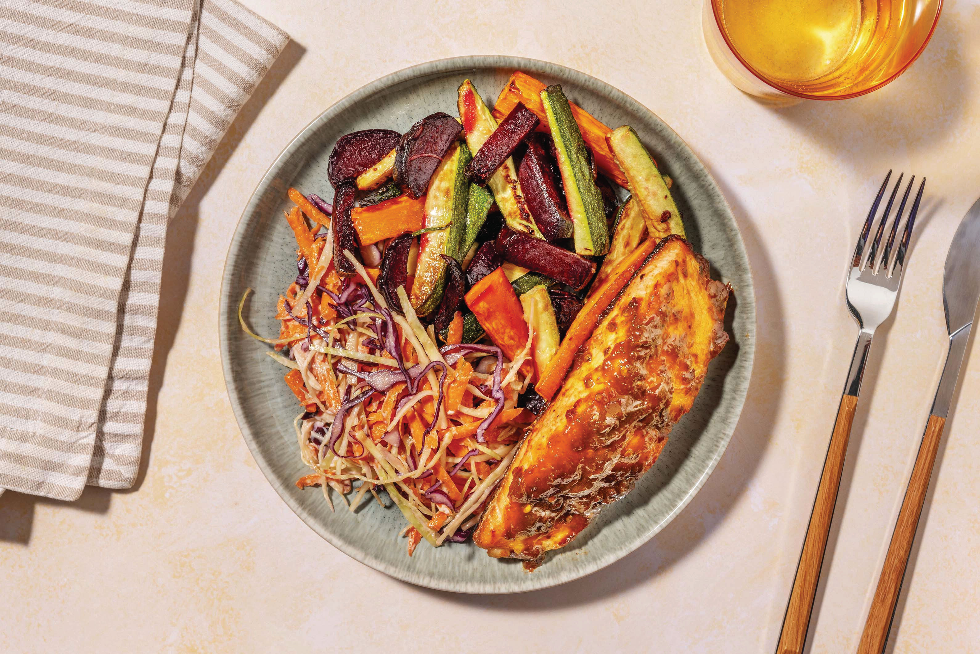 Honey Chipotle Salmon & Halloumi Recipe | HelloFresh