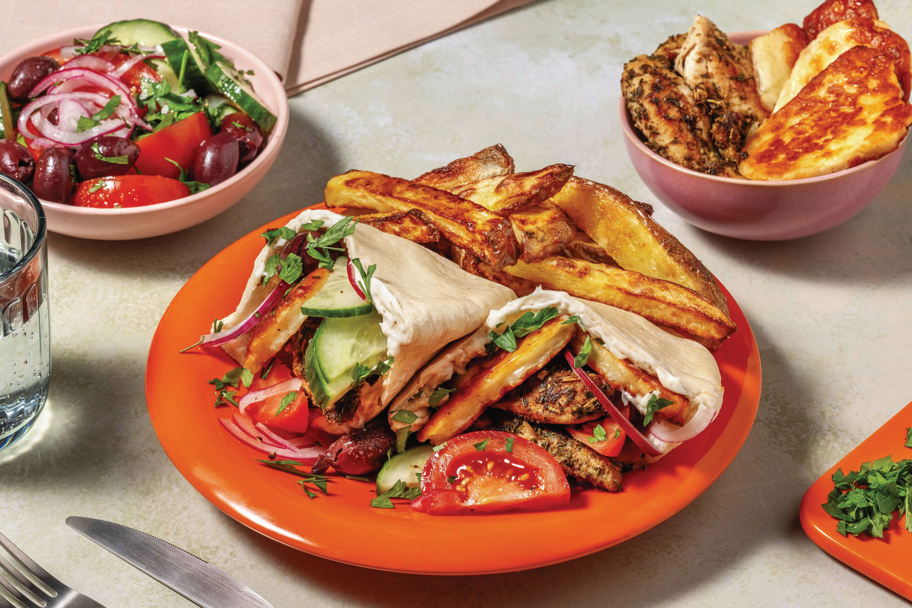Zesty Chicken & Haloumi Pita Pockets Recipe | HelloFresh