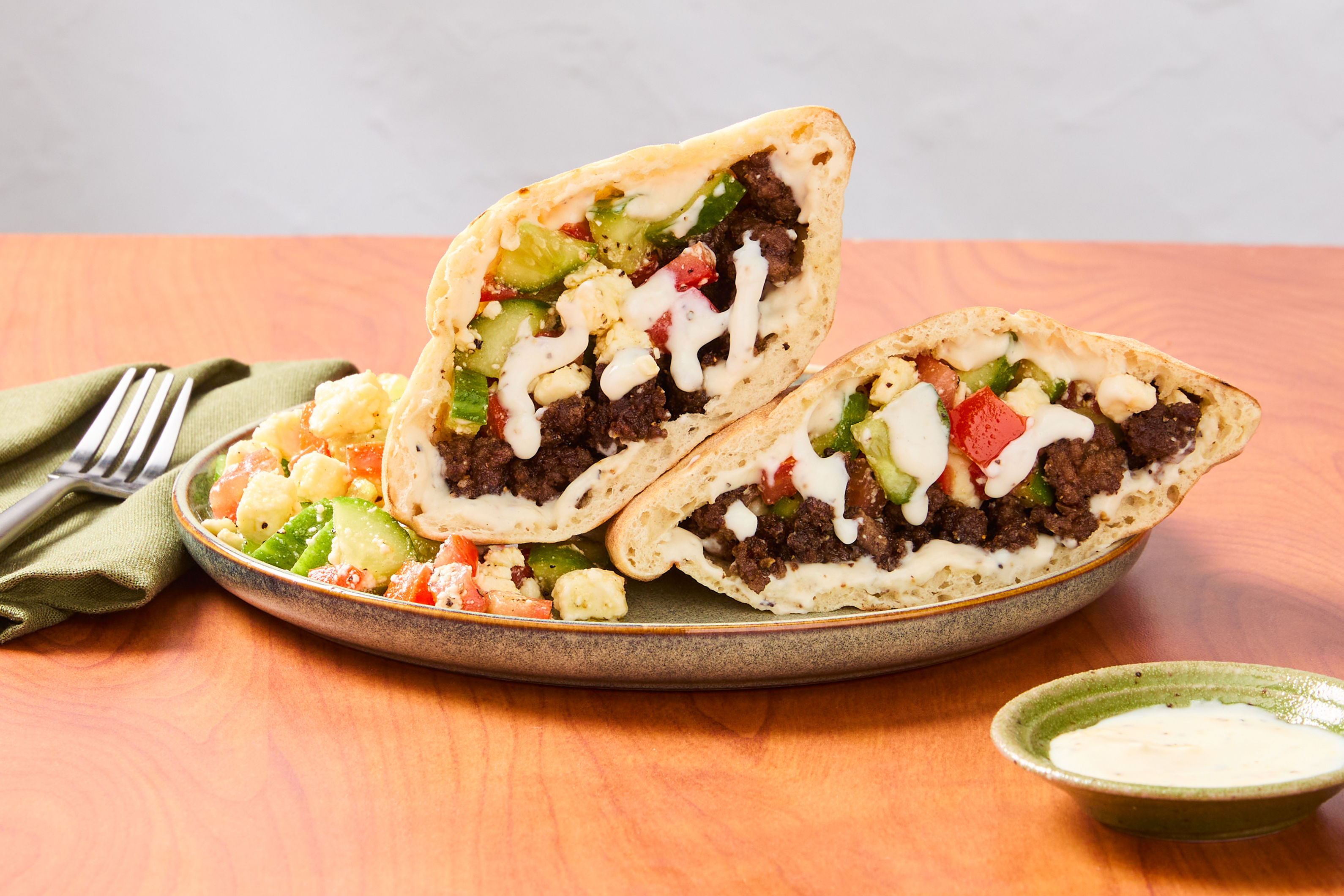 Greek Hamburger Pita Pockets Recipe | HelloFresh