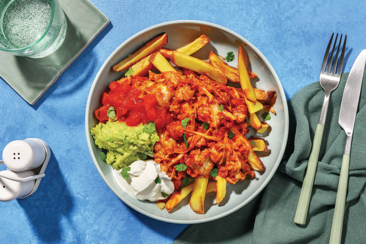 Tex-Mex Cheesy Pork Loaded Fries Recipe | HelloFresh