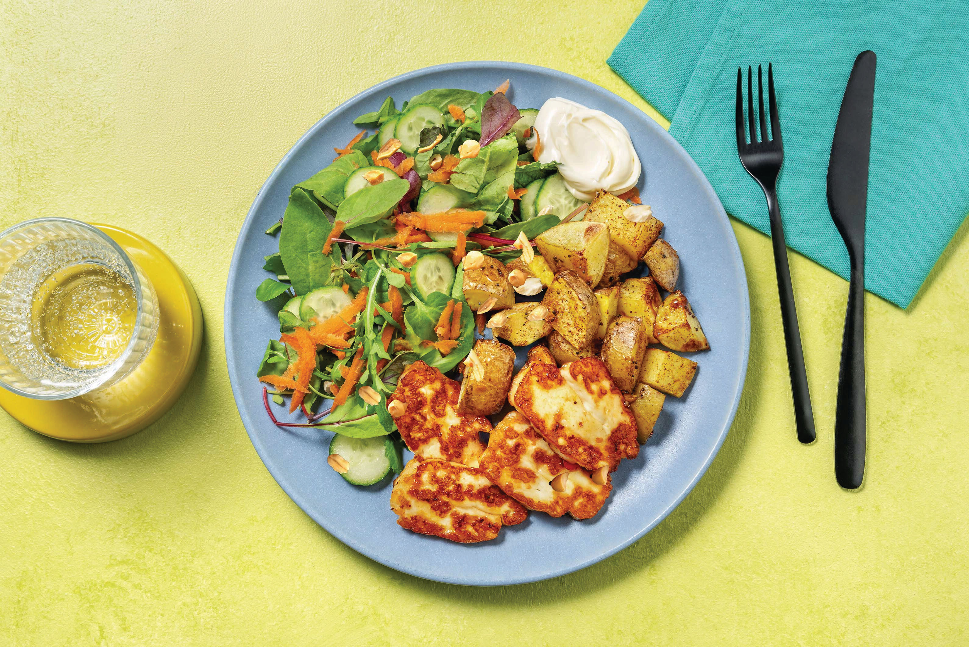 Sticky Halloumi & Spiced Potatoes Recipe | HelloFresh