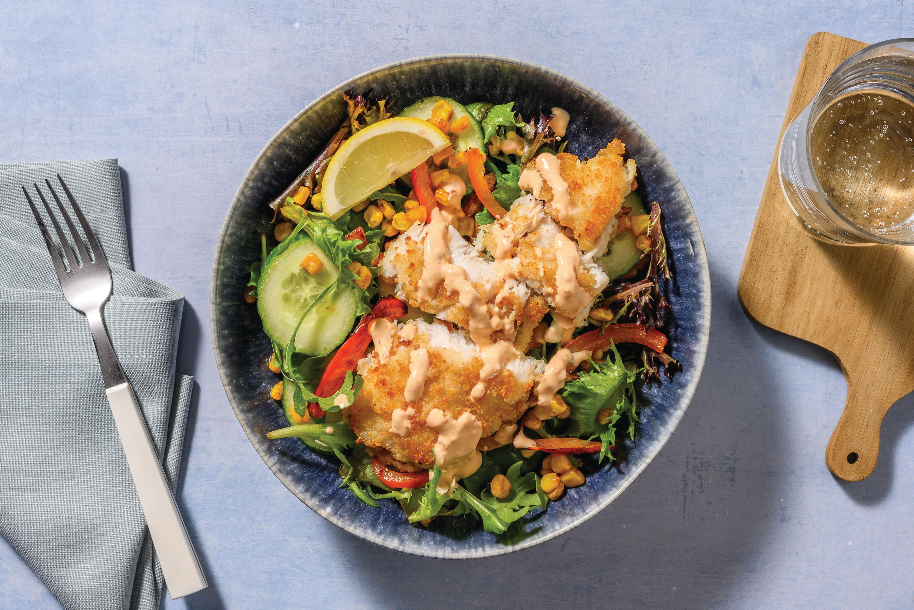 Baja-Style Double Crumbed Fish & Chipotle Salad Recipe | HelloFresh