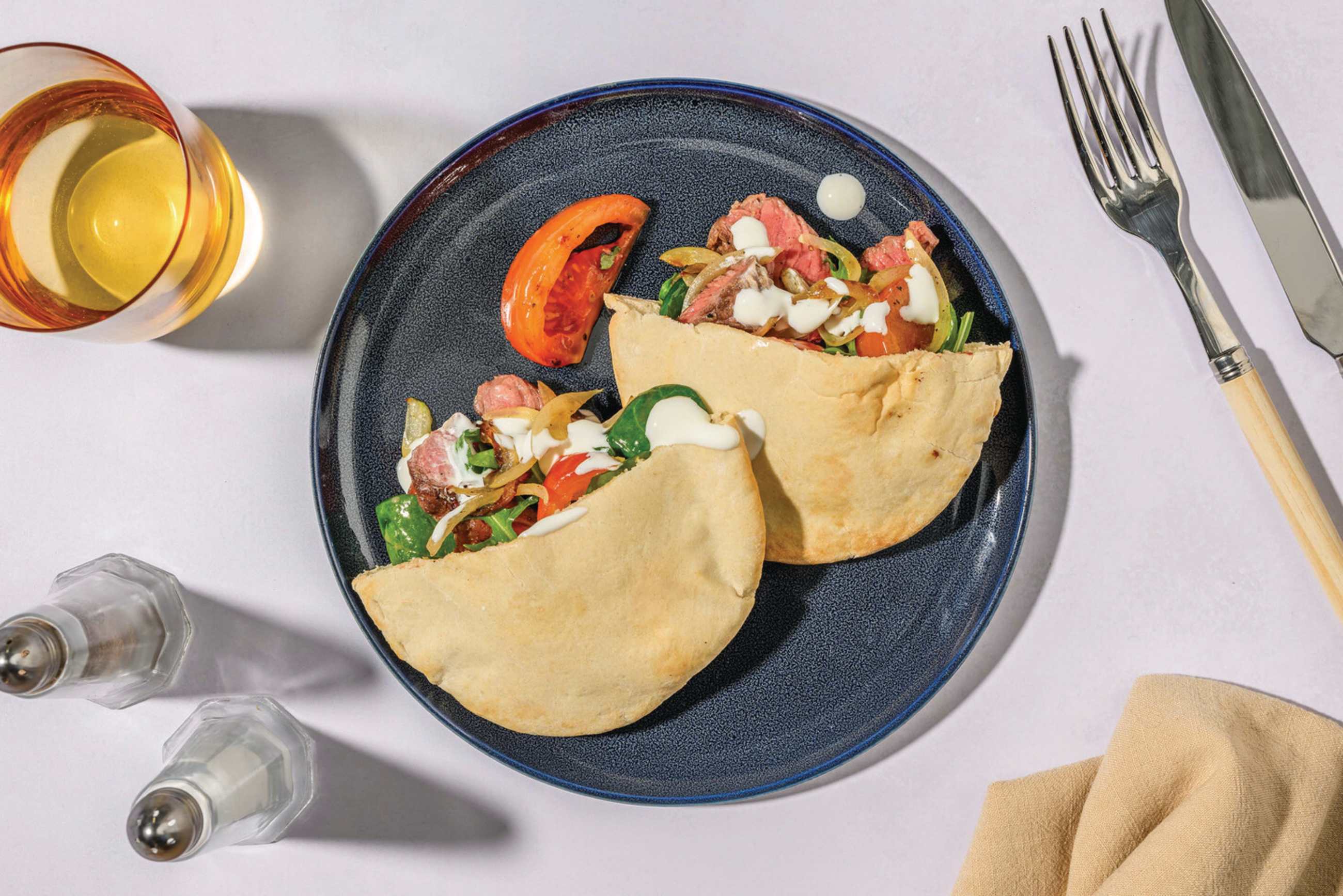 Grilled Beef Steak & Onion Pita Pockets Recipe | HelloFresh