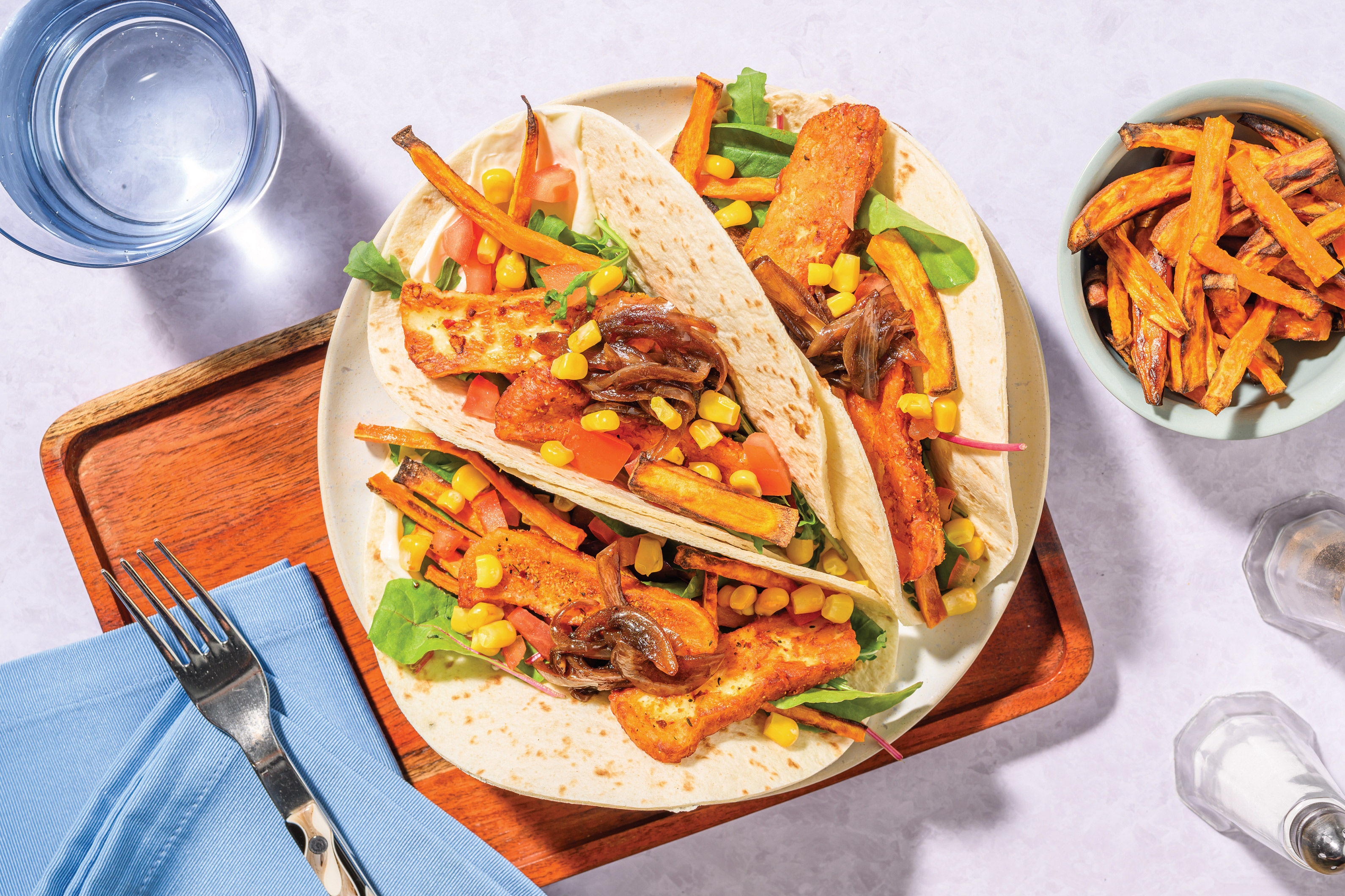 Easy Loaded All-American Double Haloumi Tacos Recipe | HelloFresh