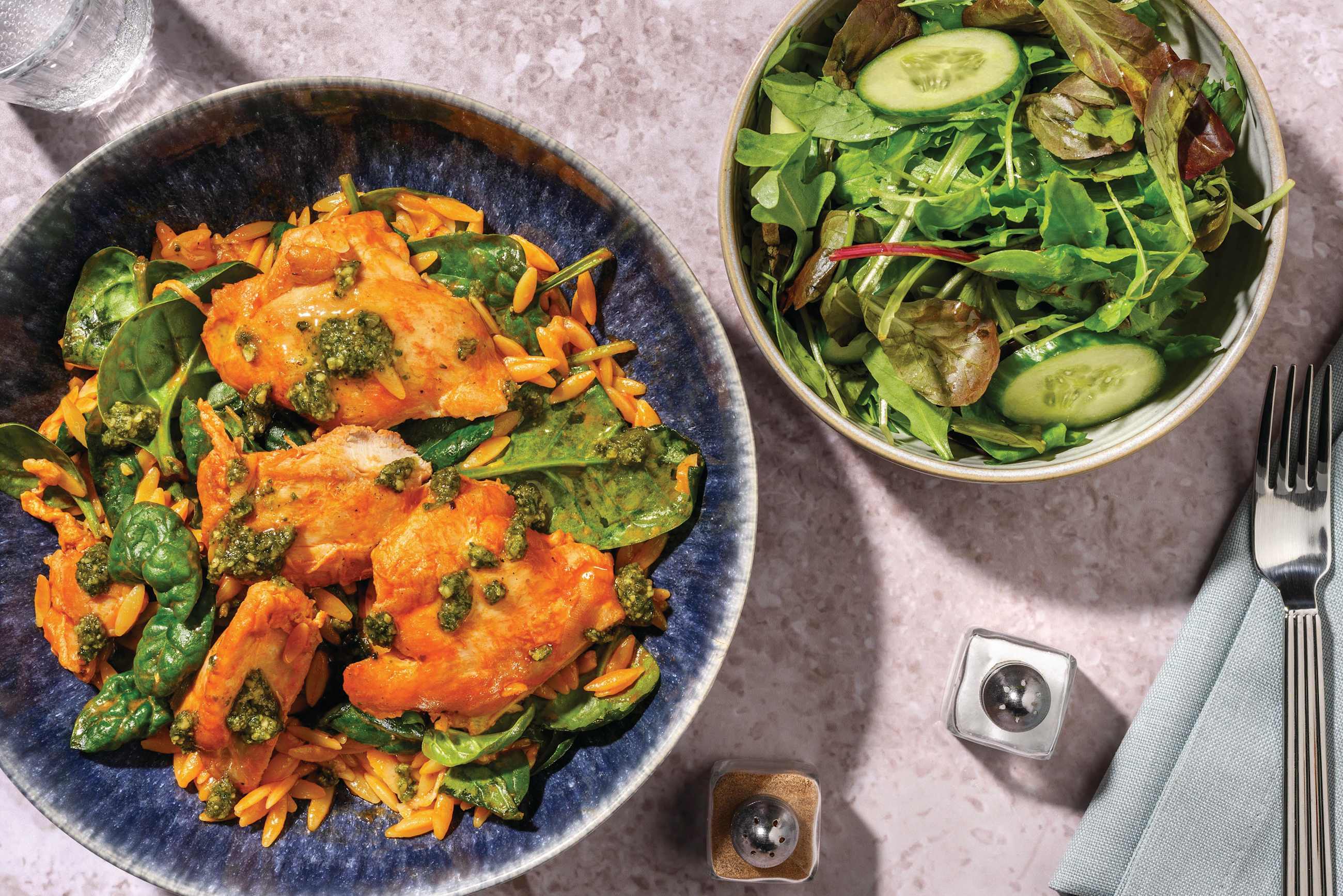 Rustic Chicken & Basil Pesto Risoni Bake Recipe | HelloFresh