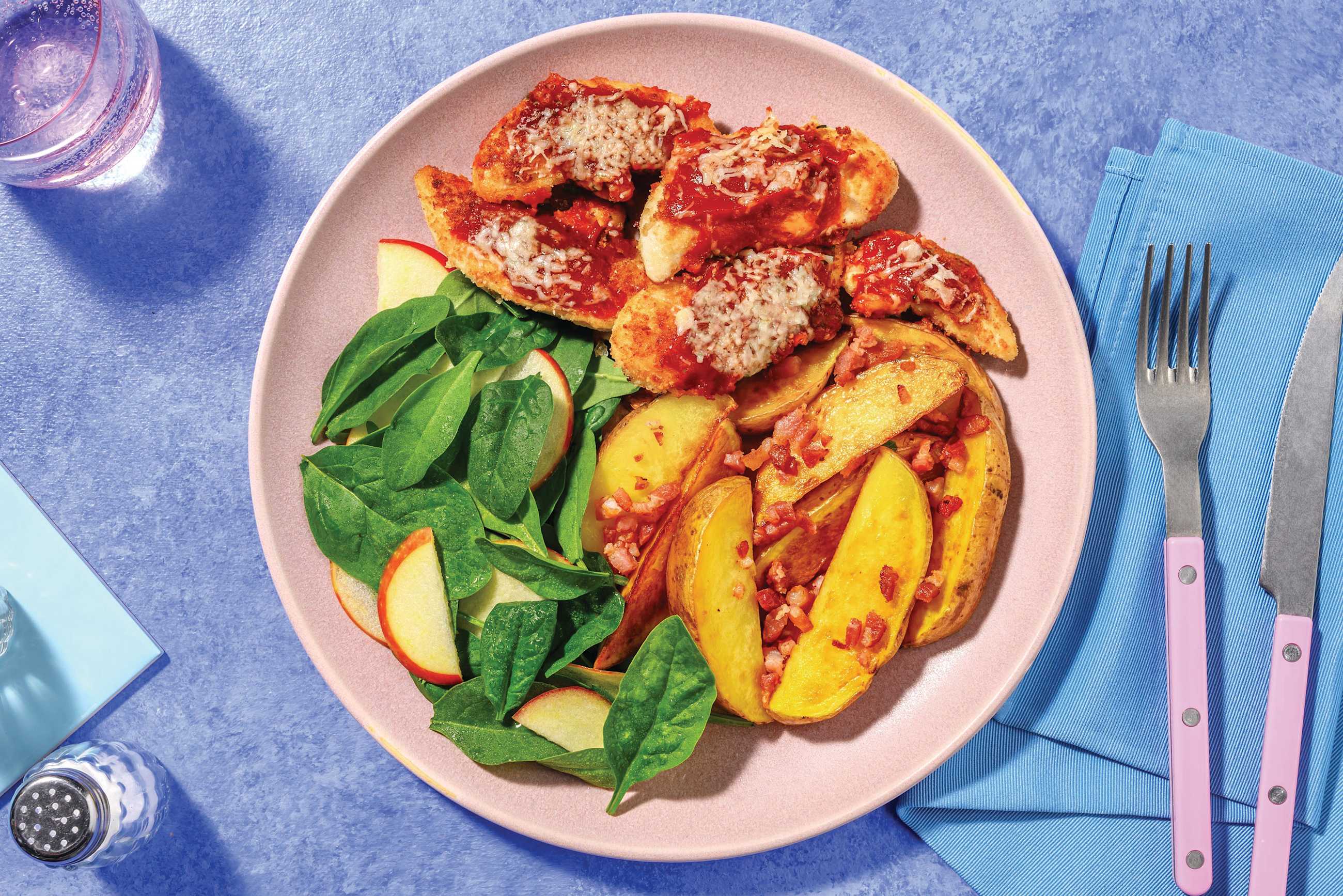 Chicken Parmi Tenders & Double Bacon Wedges Recipe | HelloFresh