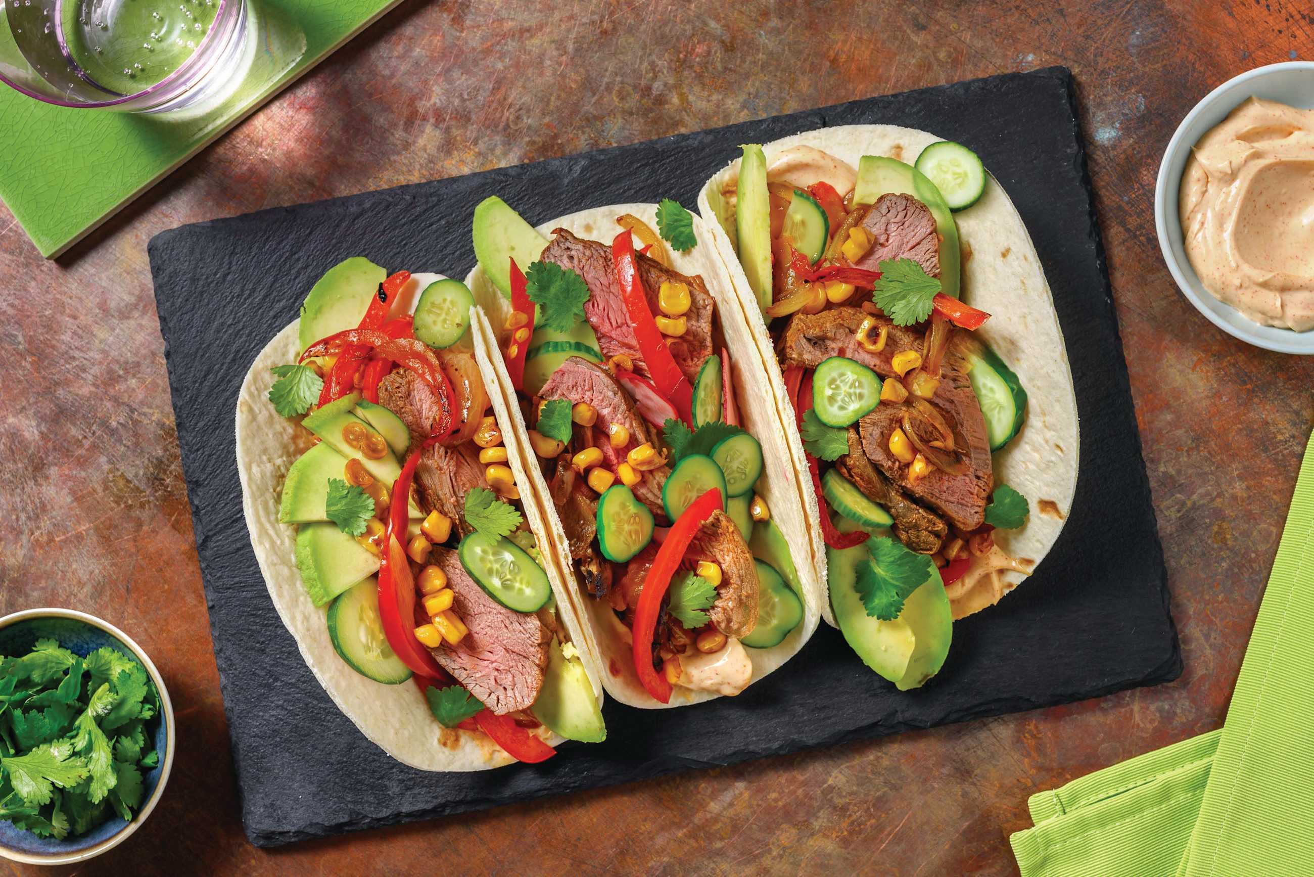 Lamb Rump & Grilled Capsicum Tacos Recipe | HelloFresh