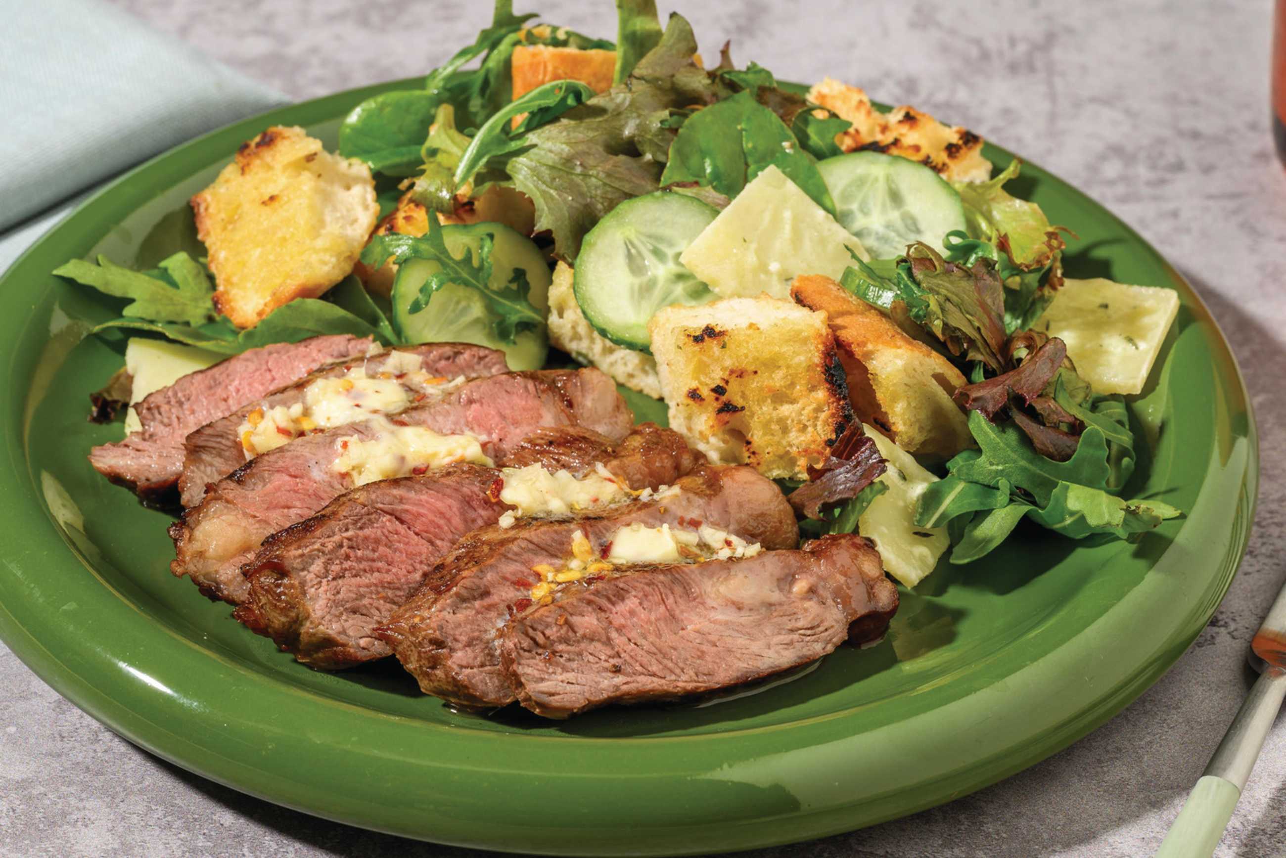 Sizzling Chilli-Butter Beef & Caesar Salad Recipe | HelloFresh