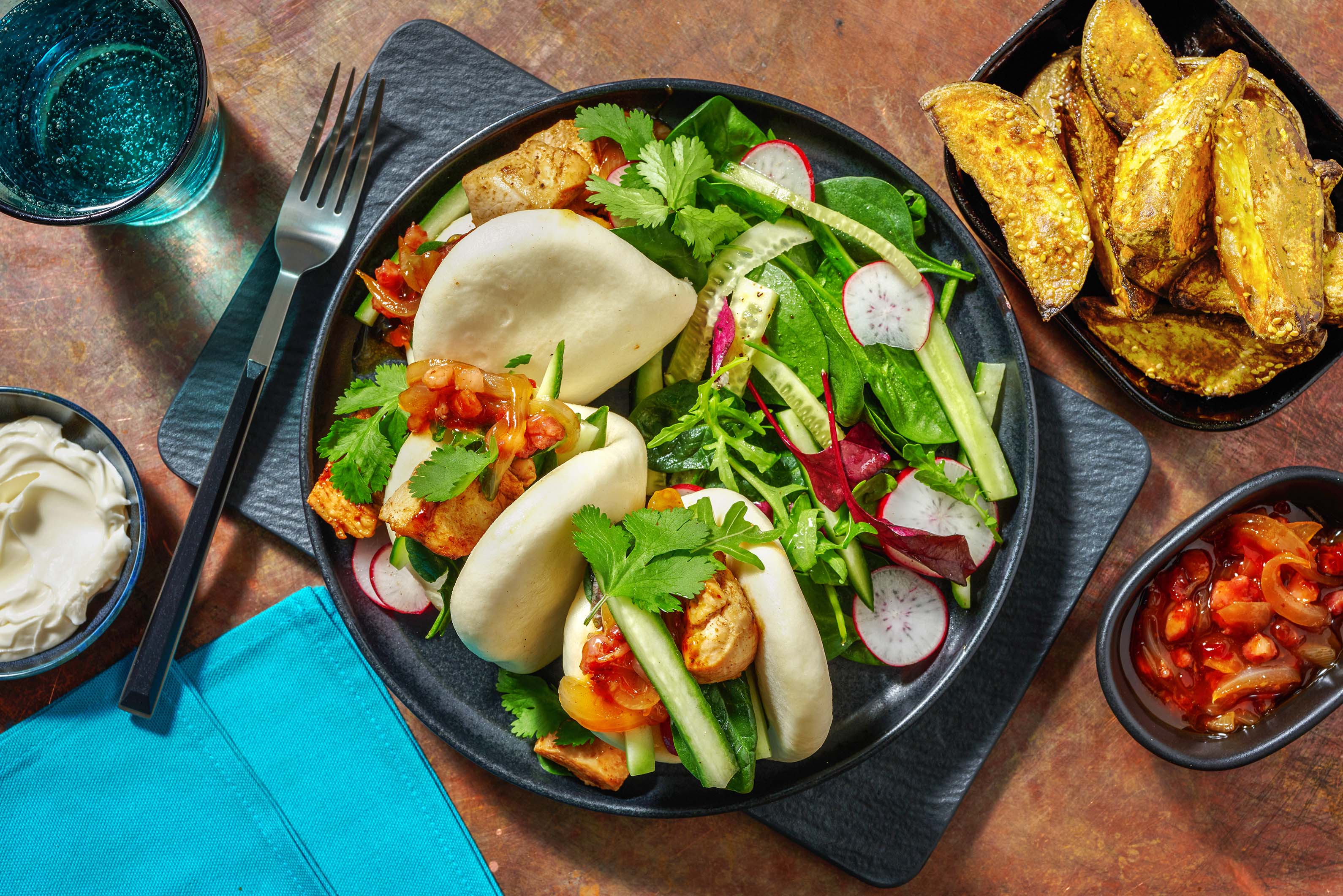 Sweet-Soy Chicken & Bacon Jam Bao Buns Recipe | HelloFresh
