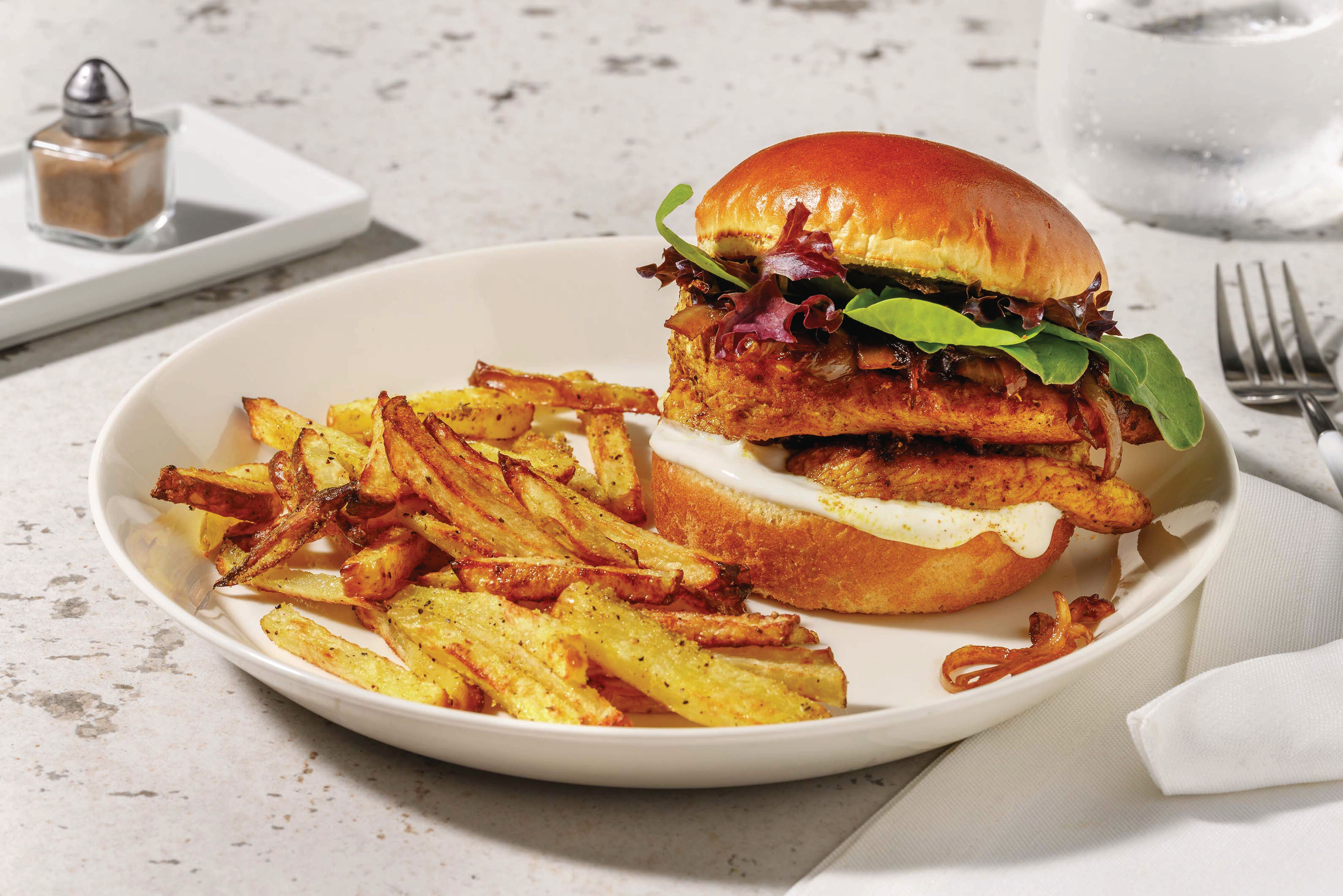 HelloHero: Double Middle Eastern Chicken Burger Recipe | HelloFresh