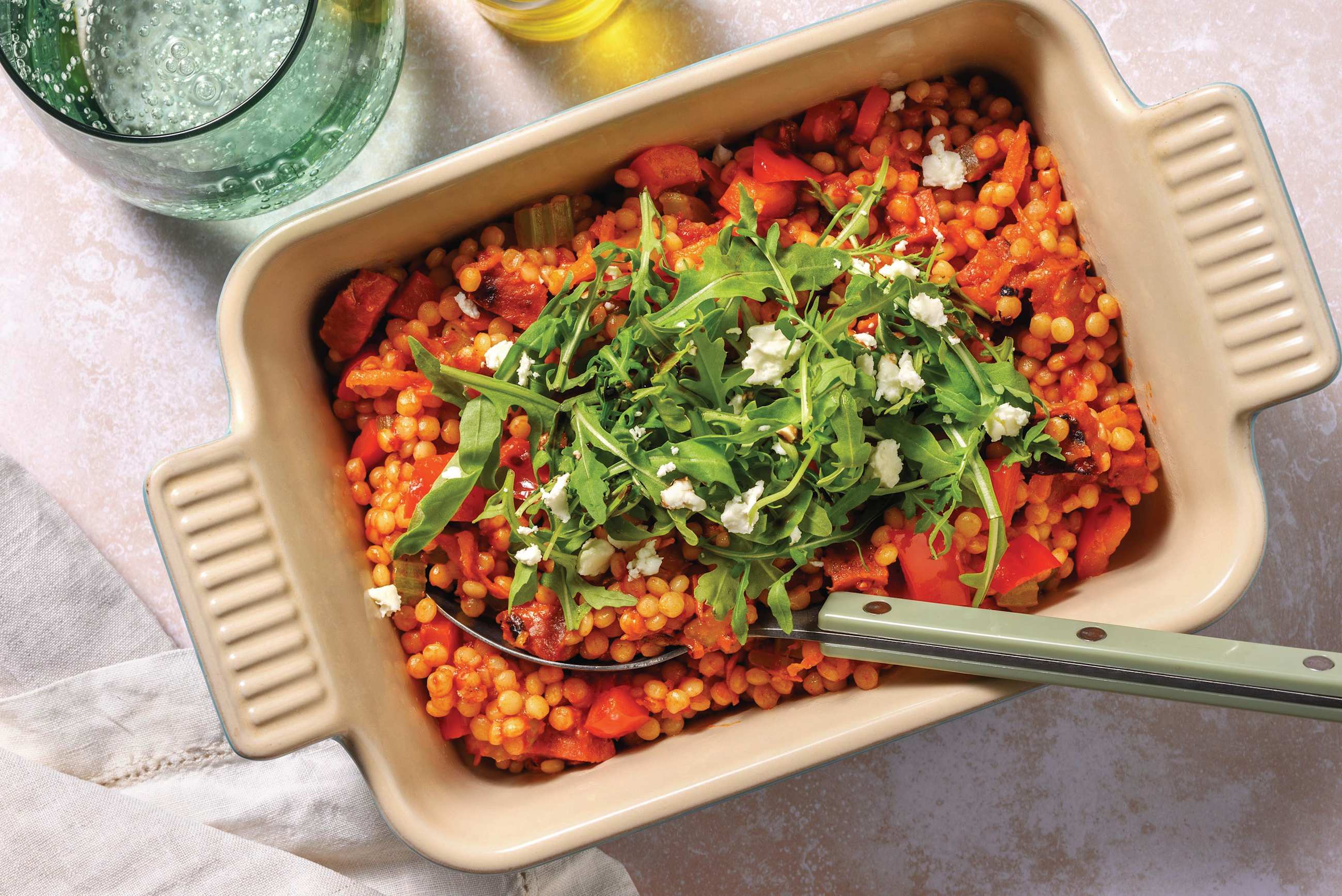 Chorizo & Mediterranean Pearl Couscous Recipe | HelloFresh