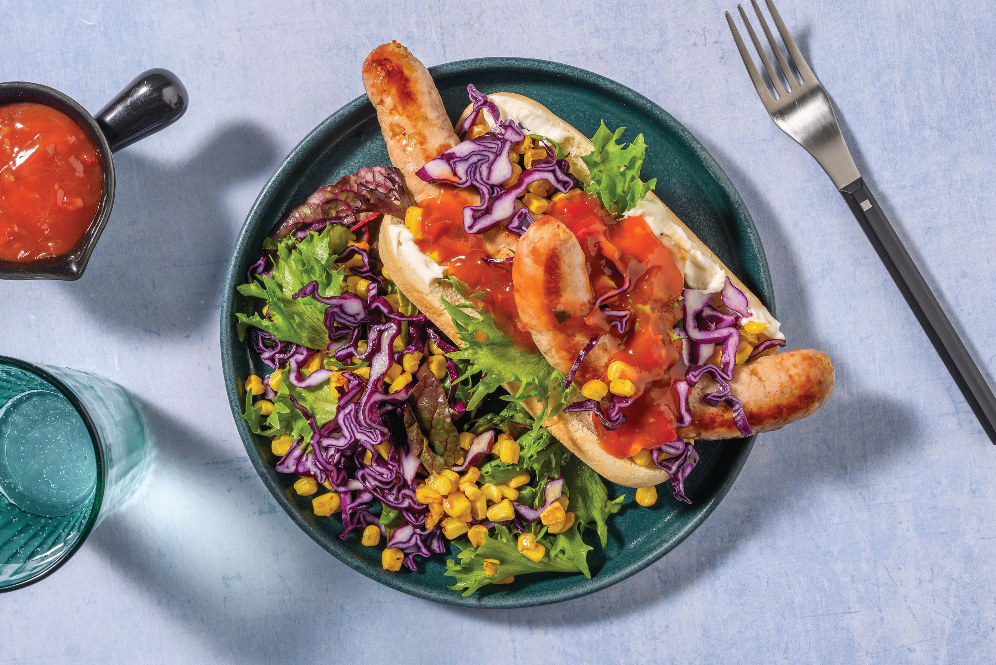 Pork Sausage & Roast Tomato Salsa Hot Dogs Recipe | HelloFresh