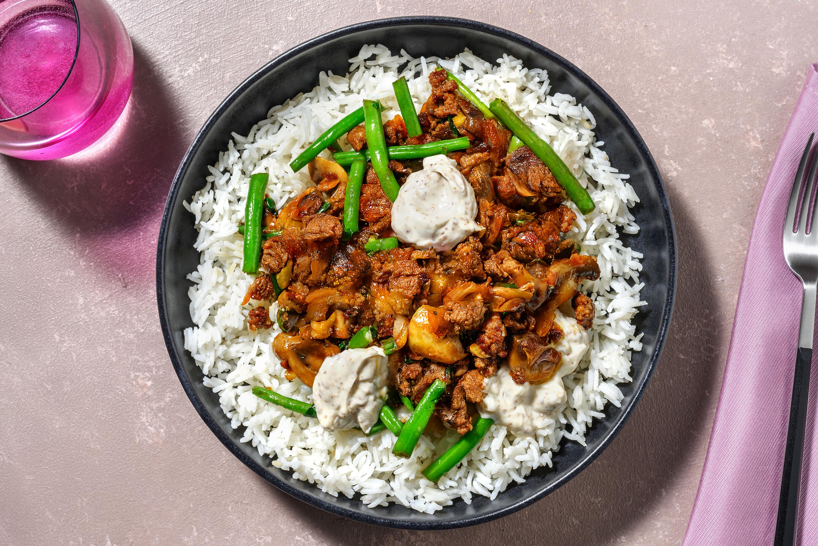 Japanese-Style Beef & Mushroom Rice Bowl Recipe | HelloFresh