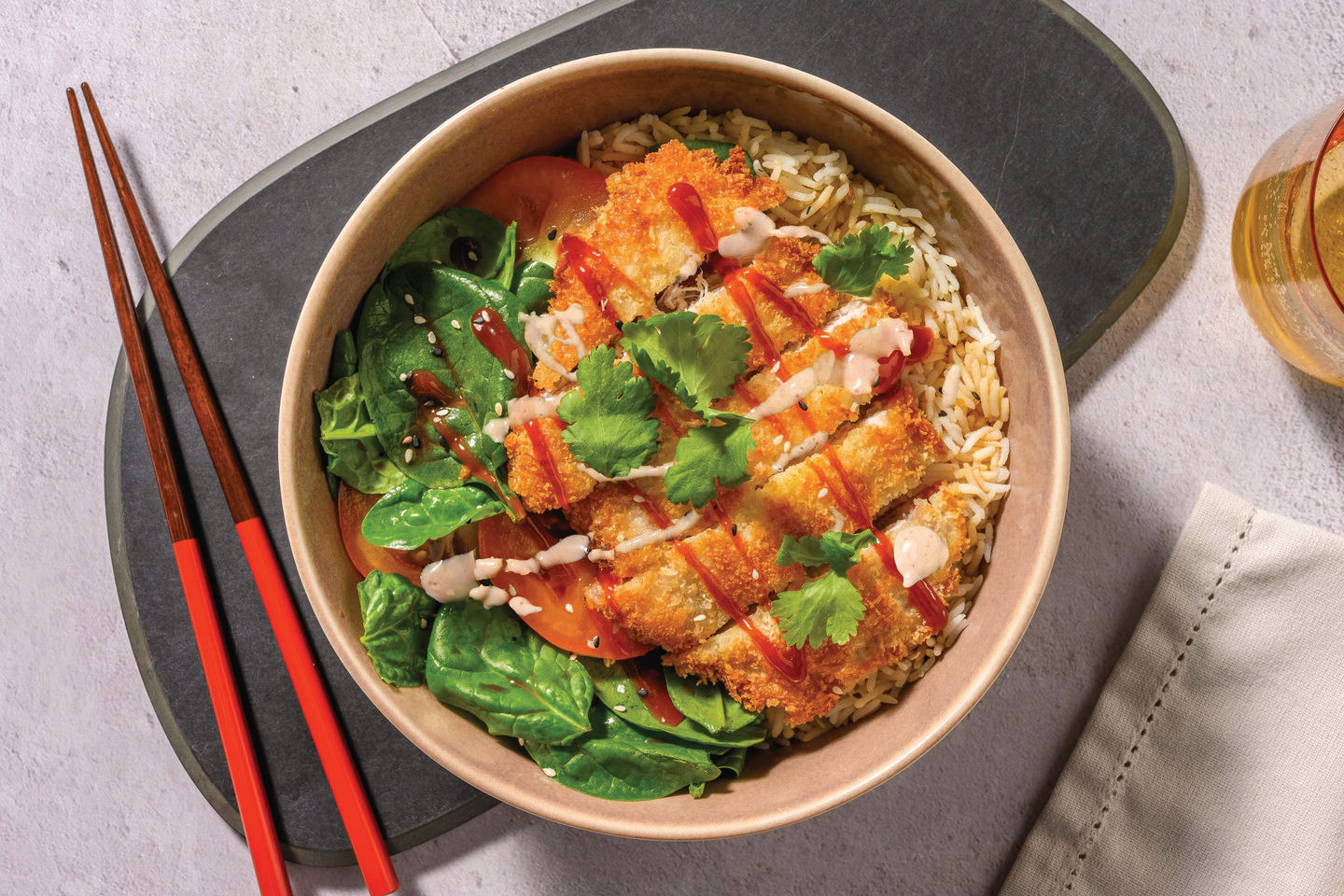 BBQ Tonkatsu Chicken Bento Bowl Recipe | HelloFresh