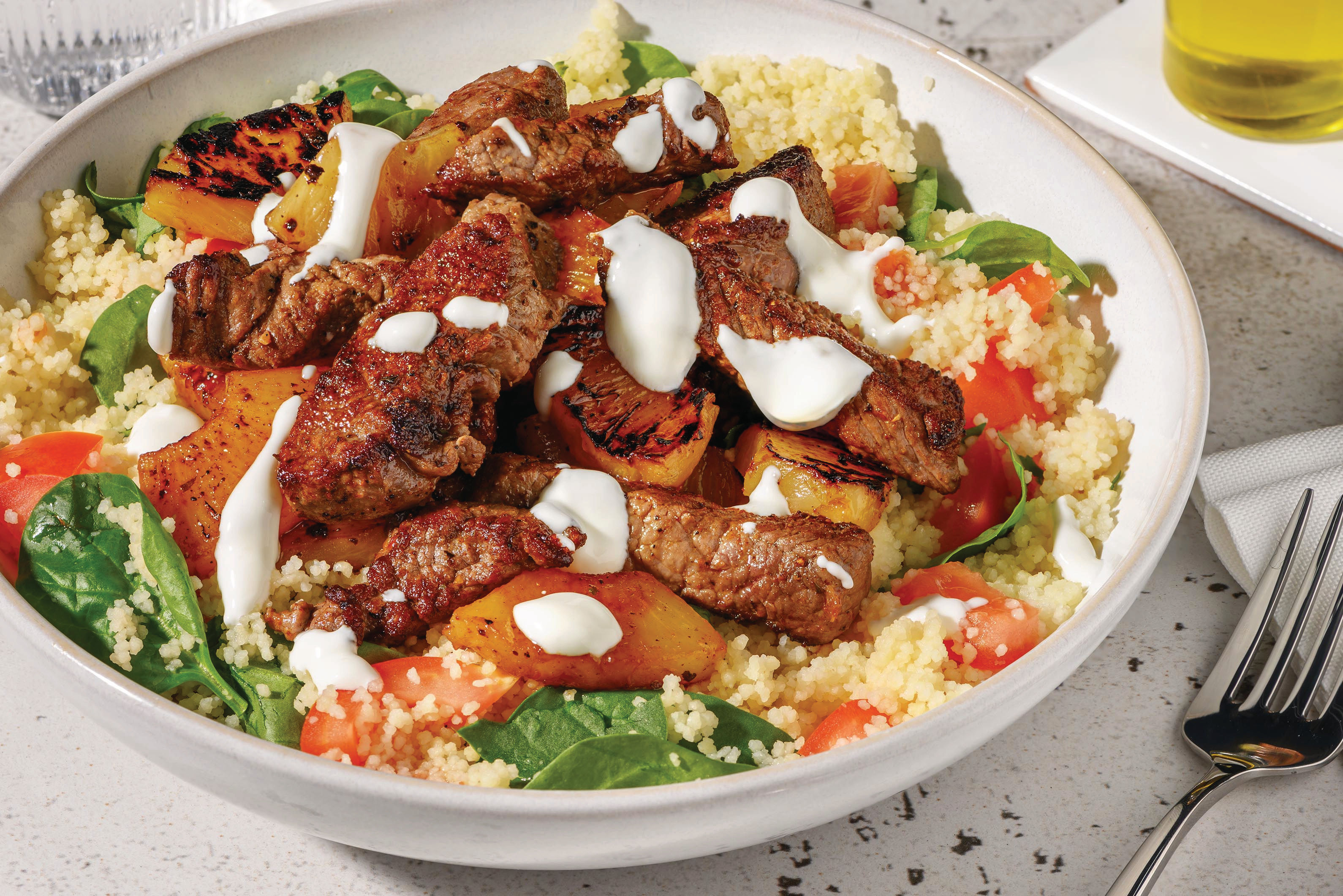Peri-Peri Beef & Zingy Wholemeal Couscous Recipe | HelloFresh