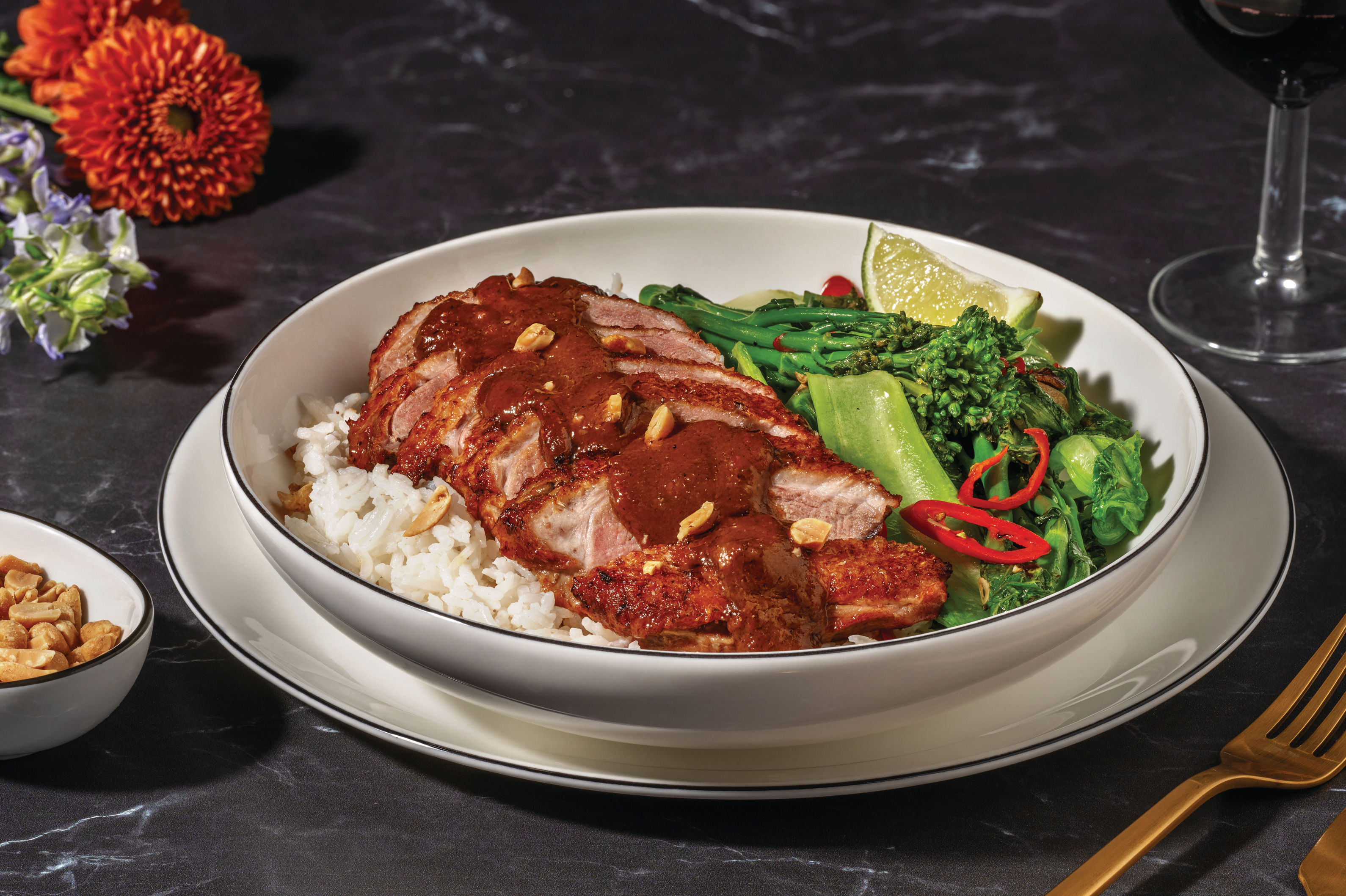 Satay-Glazed Duck & Lime Coconut Rice Recipe | HelloFresh