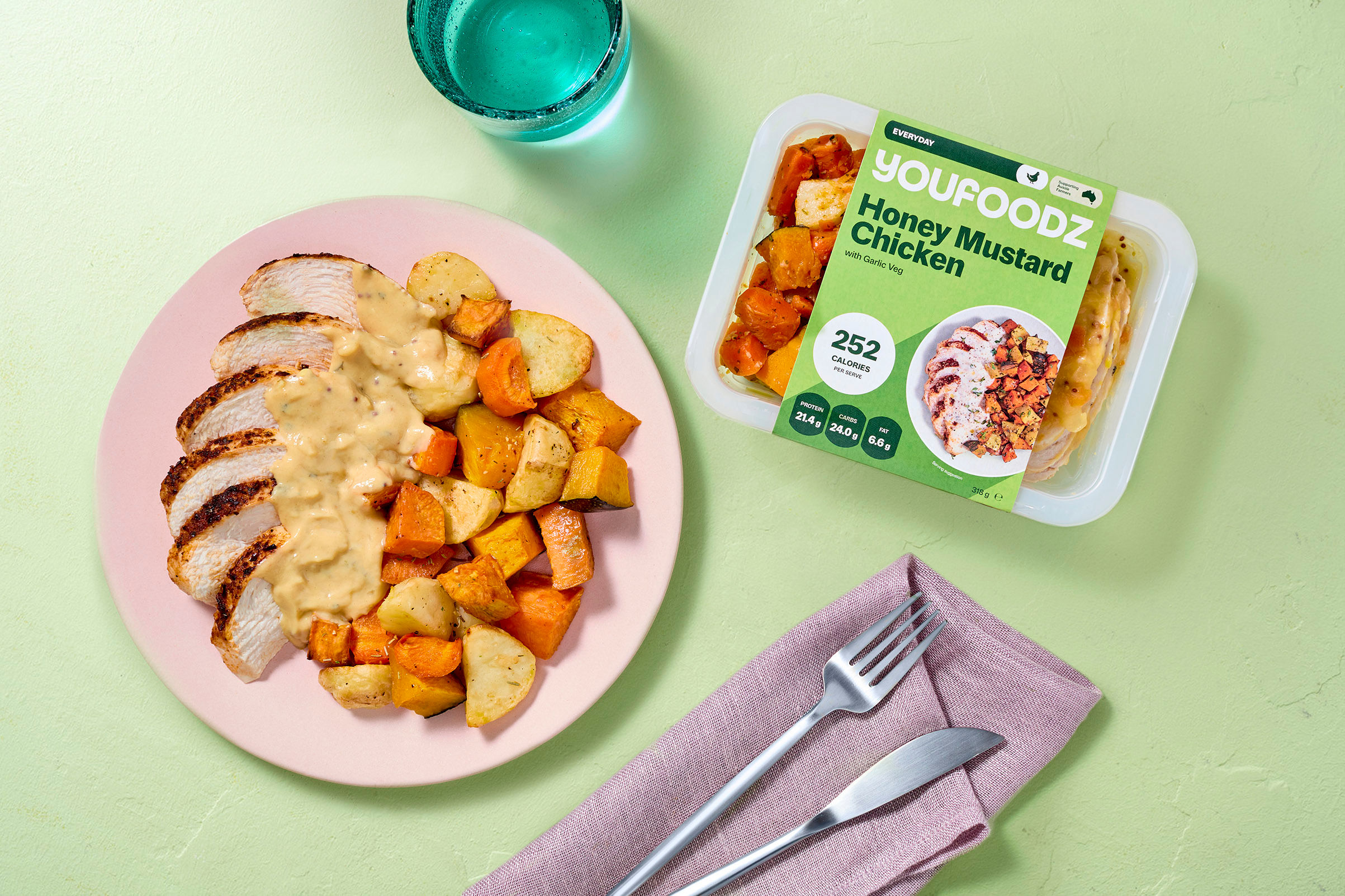 Honey Mustard Chicken with Garlic Veg Recipe | HelloFresh