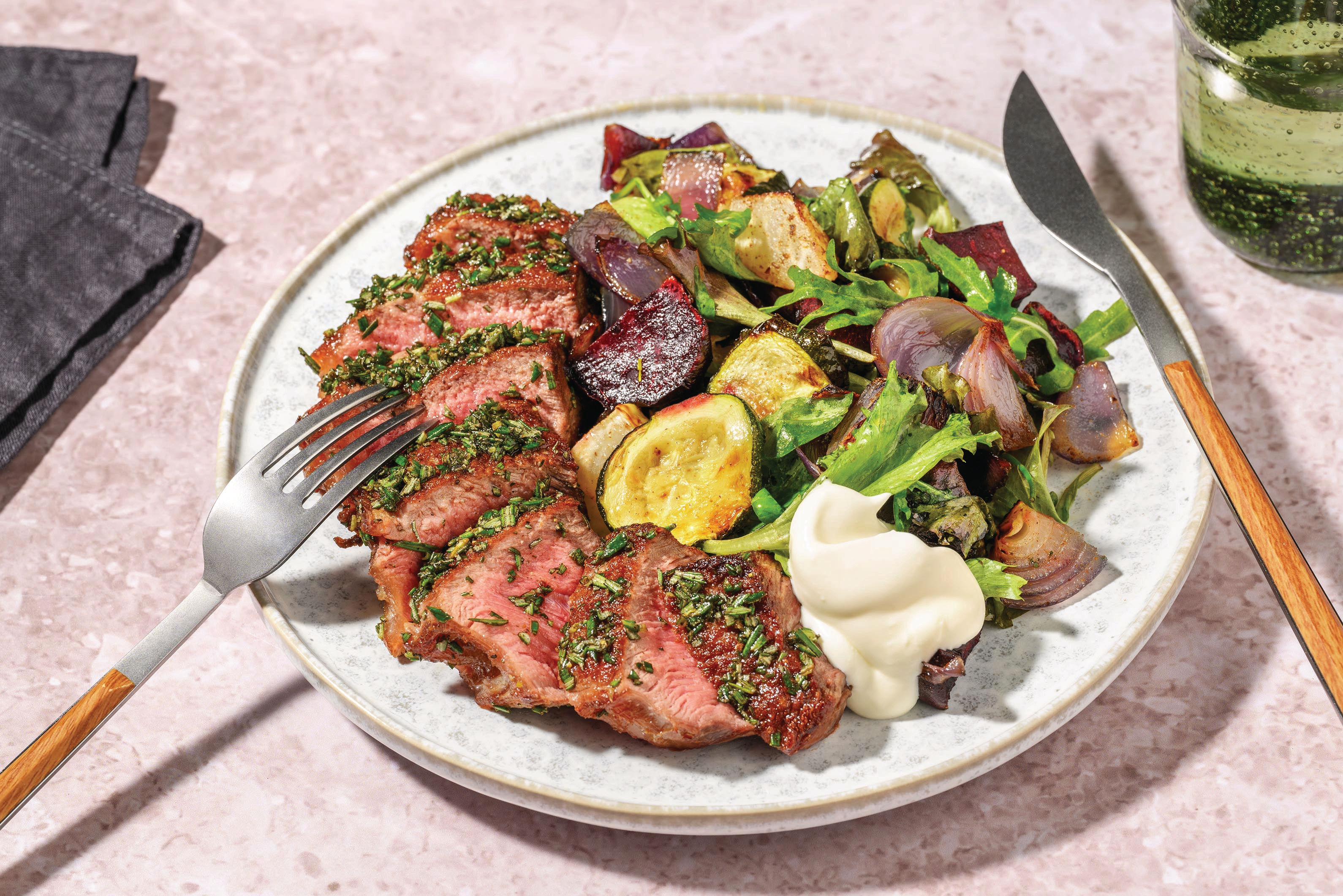 HelloHero: Herby Lamb & Roast Veg Salad Recipe | HelloFresh