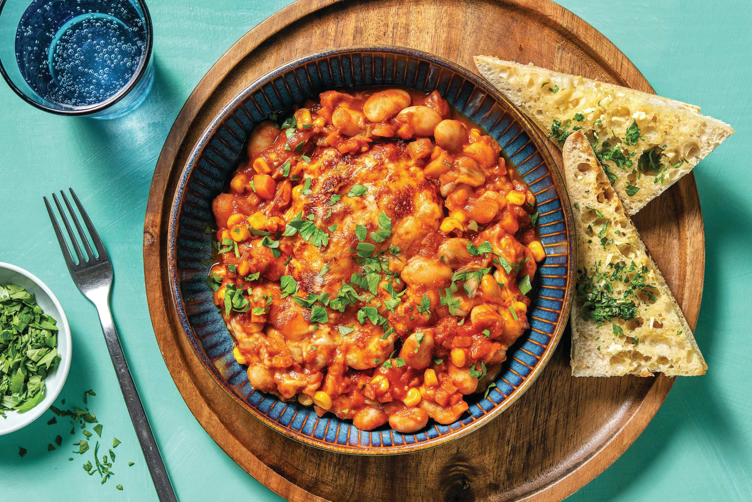 BBQ Baked Beans & Sourdough Garlic Bread Recipe | HelloFresh