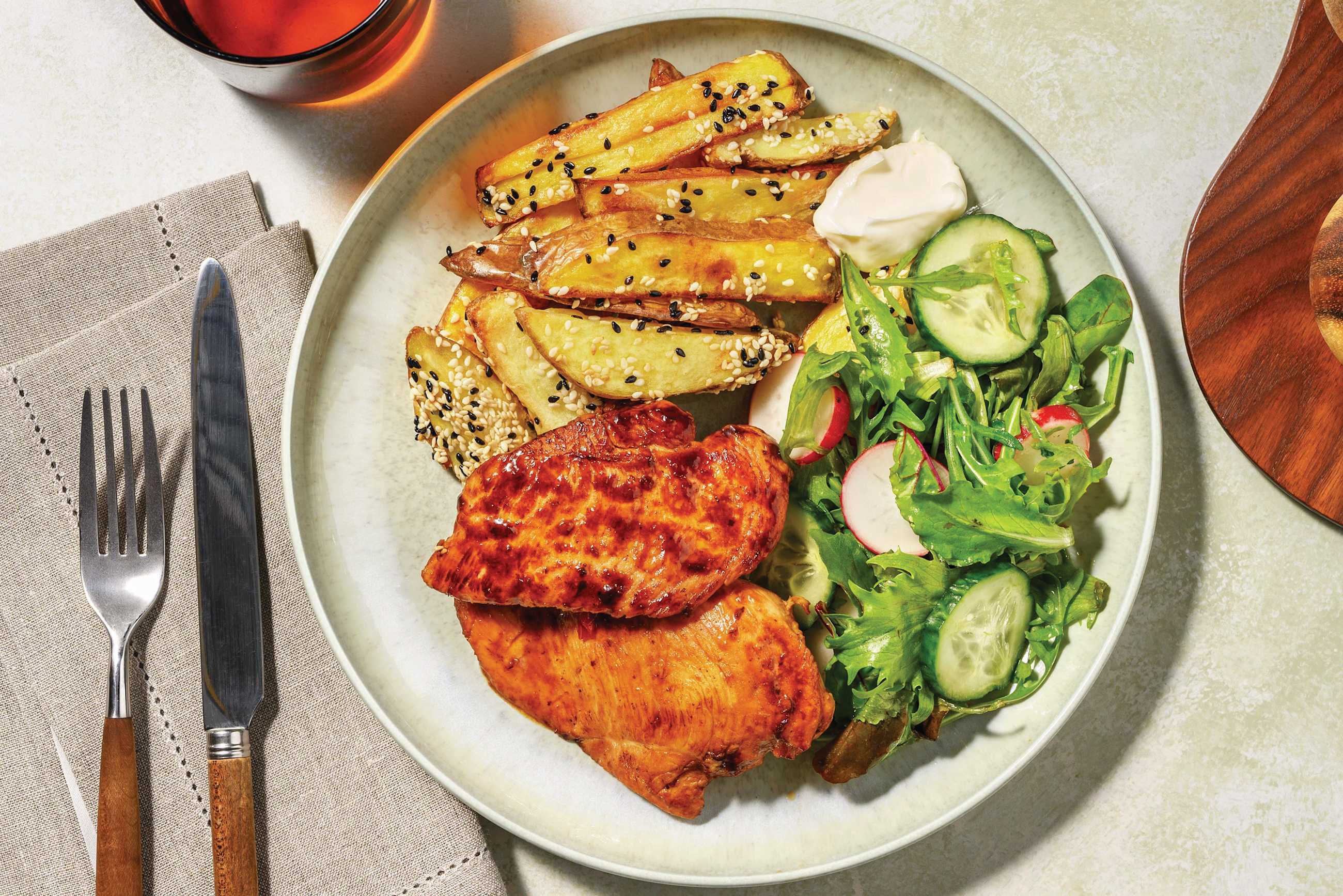 Sweet-Soy Chicken & Sesame Fries Recipe | HelloFresh