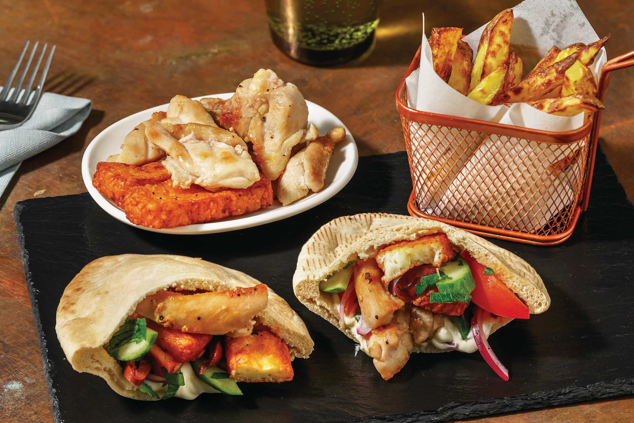 Zesty Chicken & Haloumi Pita Pockets Recipe | HelloFresh