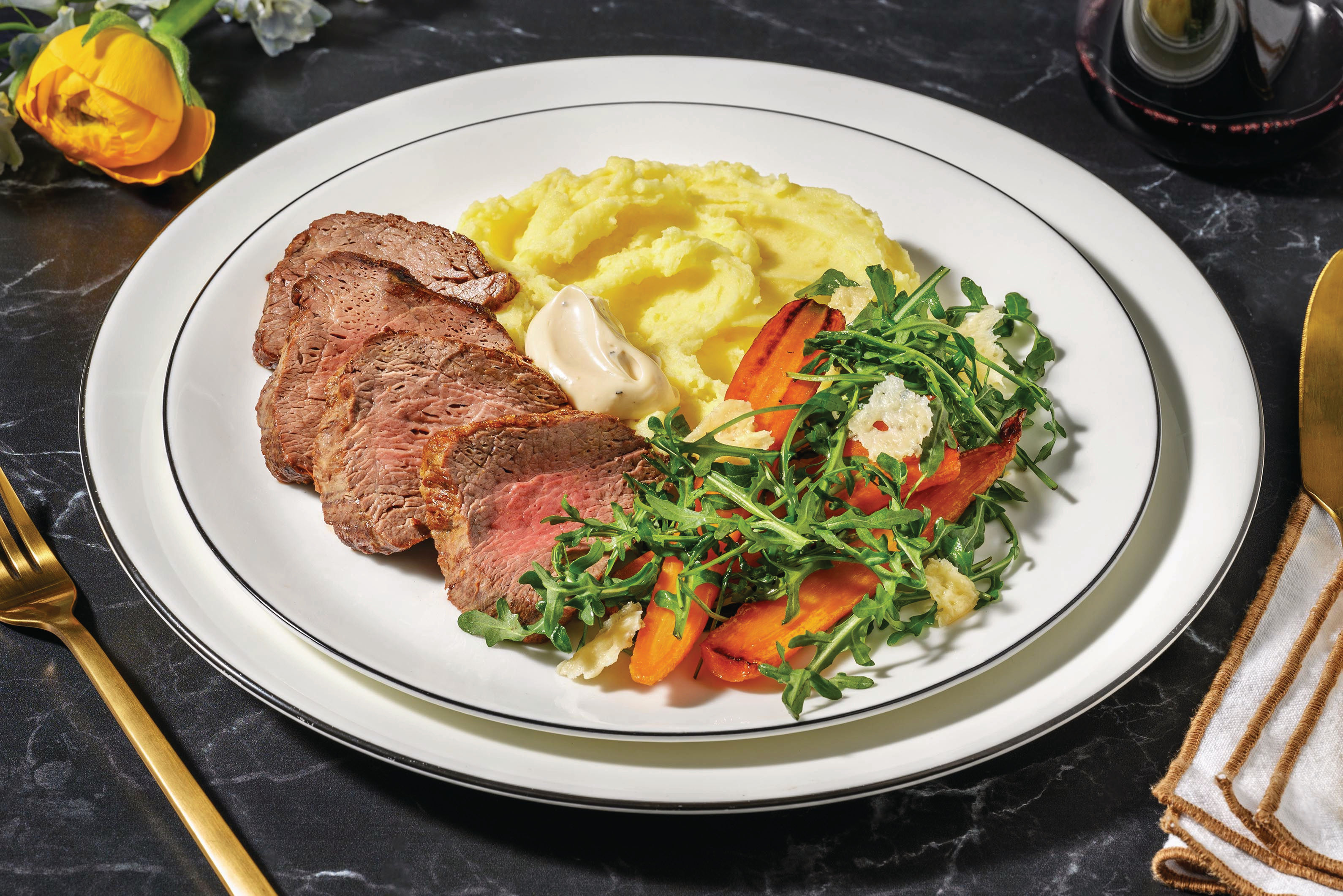 Premium Beef Eye Fillet & Truffle Mayo Recipe | HelloFresh