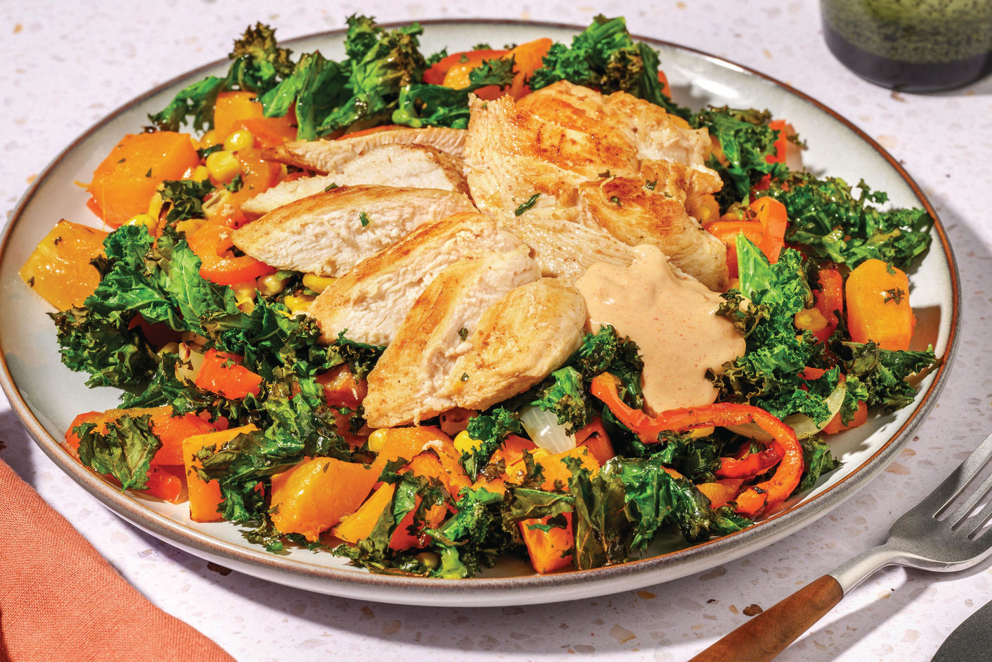 Spiced Chicken & Capsicum-Kale Toss Recipe | HelloFresh