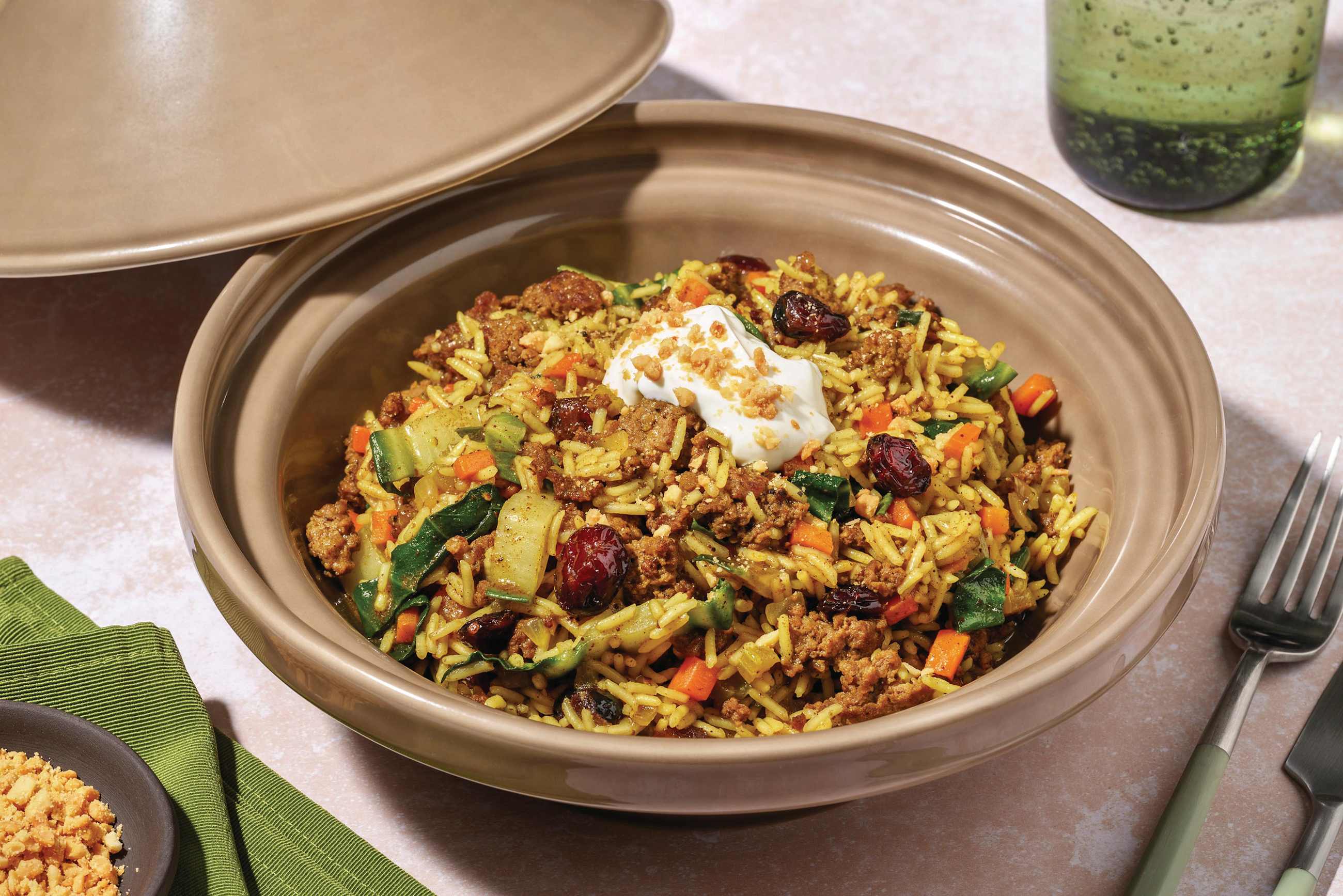 One-Pan Beef & Veggie Jewelled Pilaf Recipe | HelloFresh