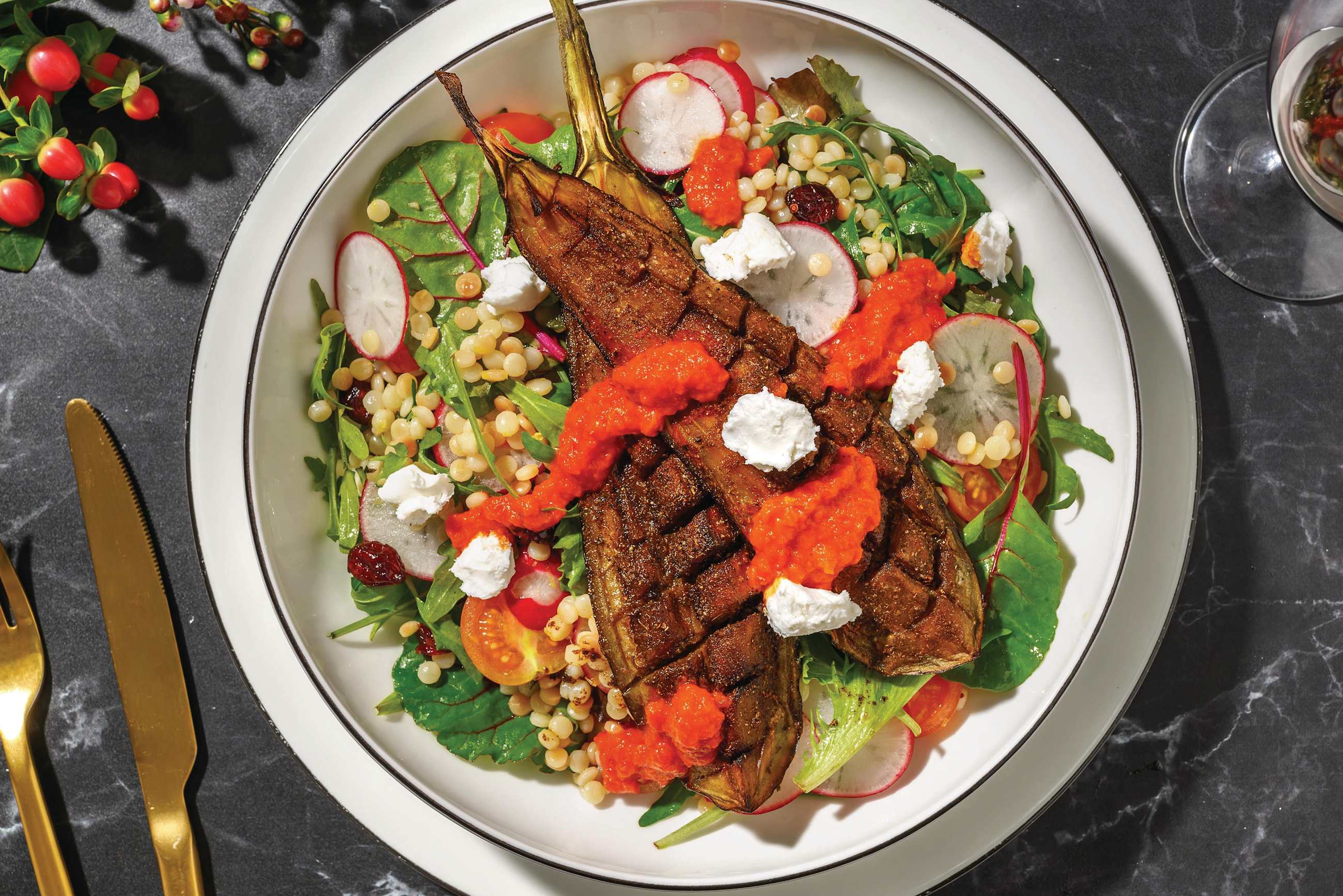 Smokey Eggplant & Pearl Couscous Recipe | HelloFresh