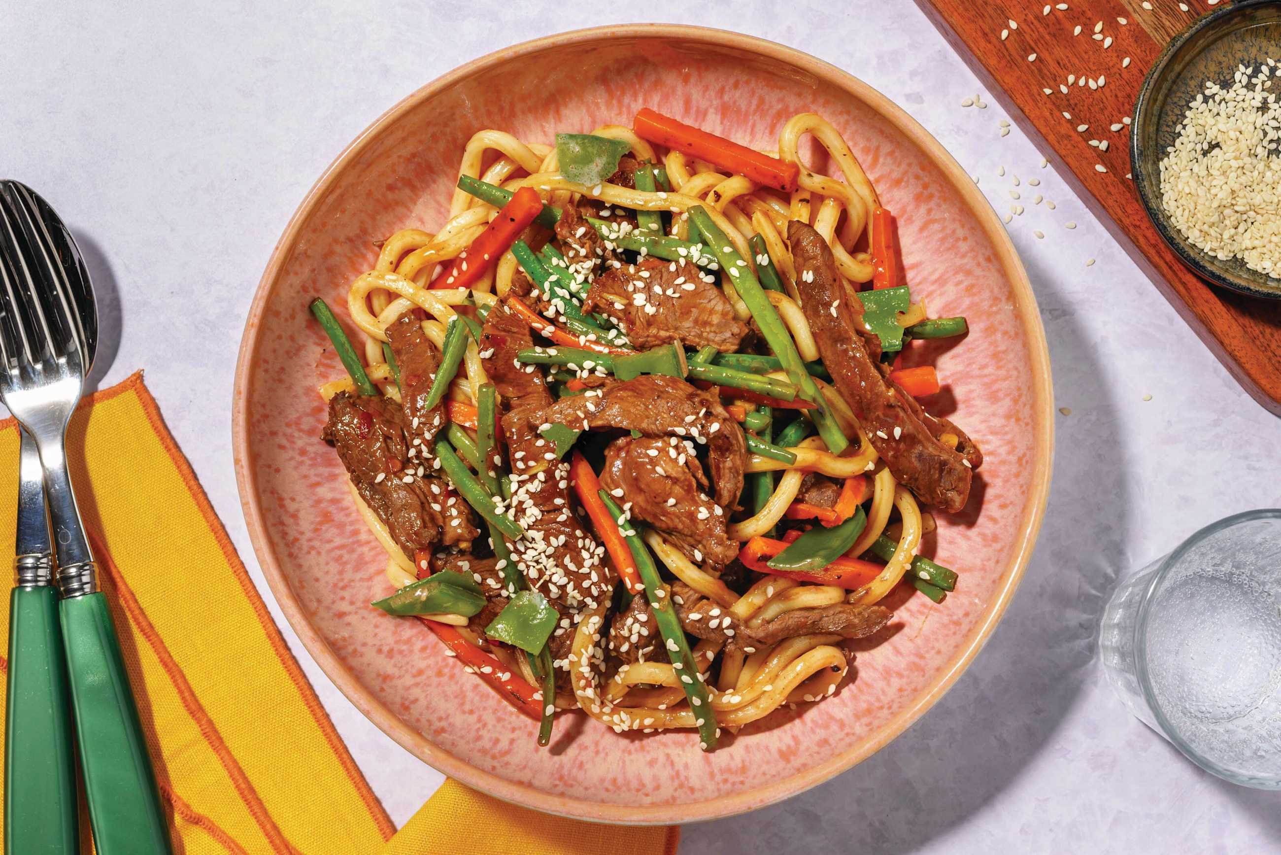 Umami Beef Udon Noodle Stir-Fry Recipe | HelloFresh