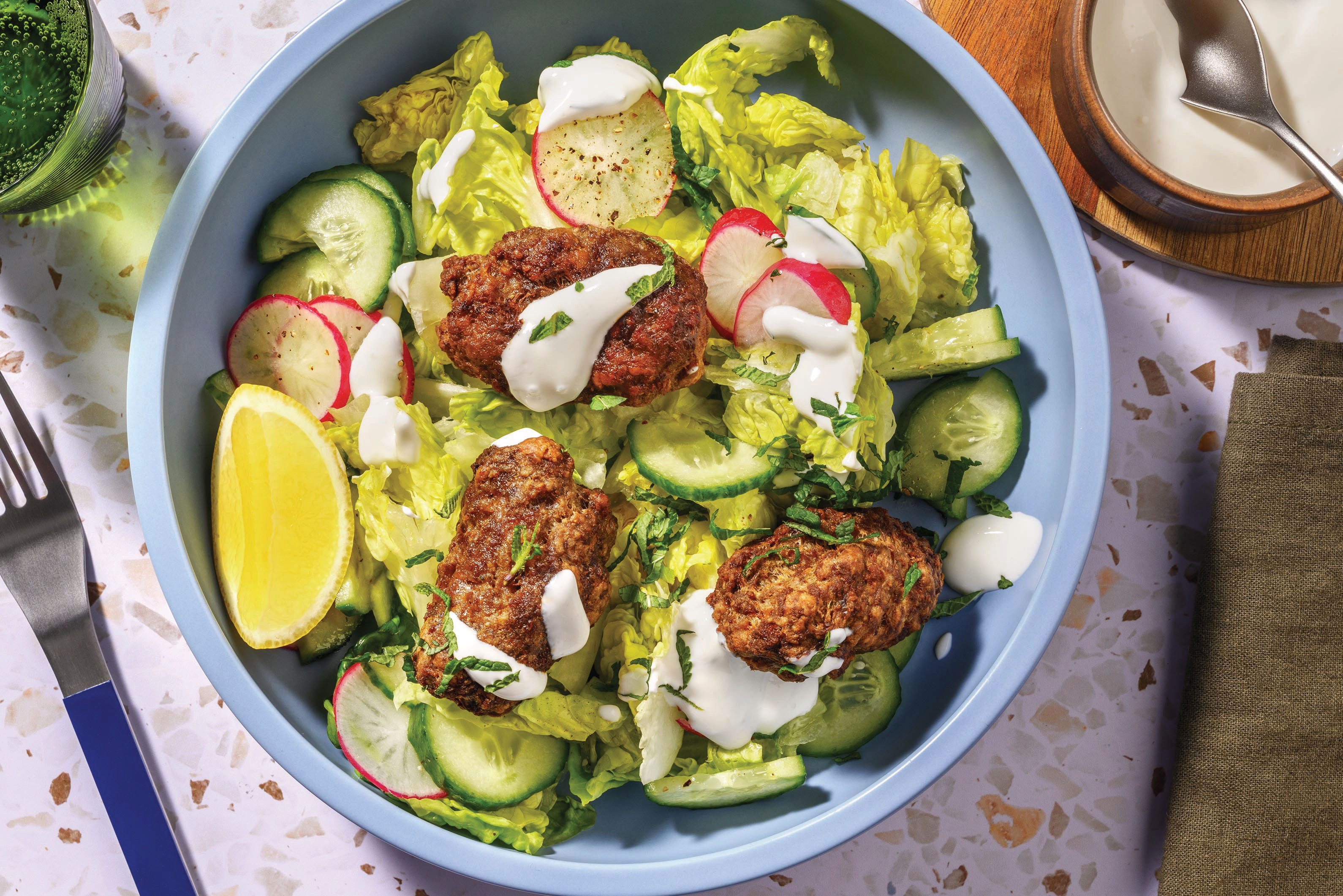 Middle Eastern Lamb Koftas & Cos Salad Recipe | HelloFresh
