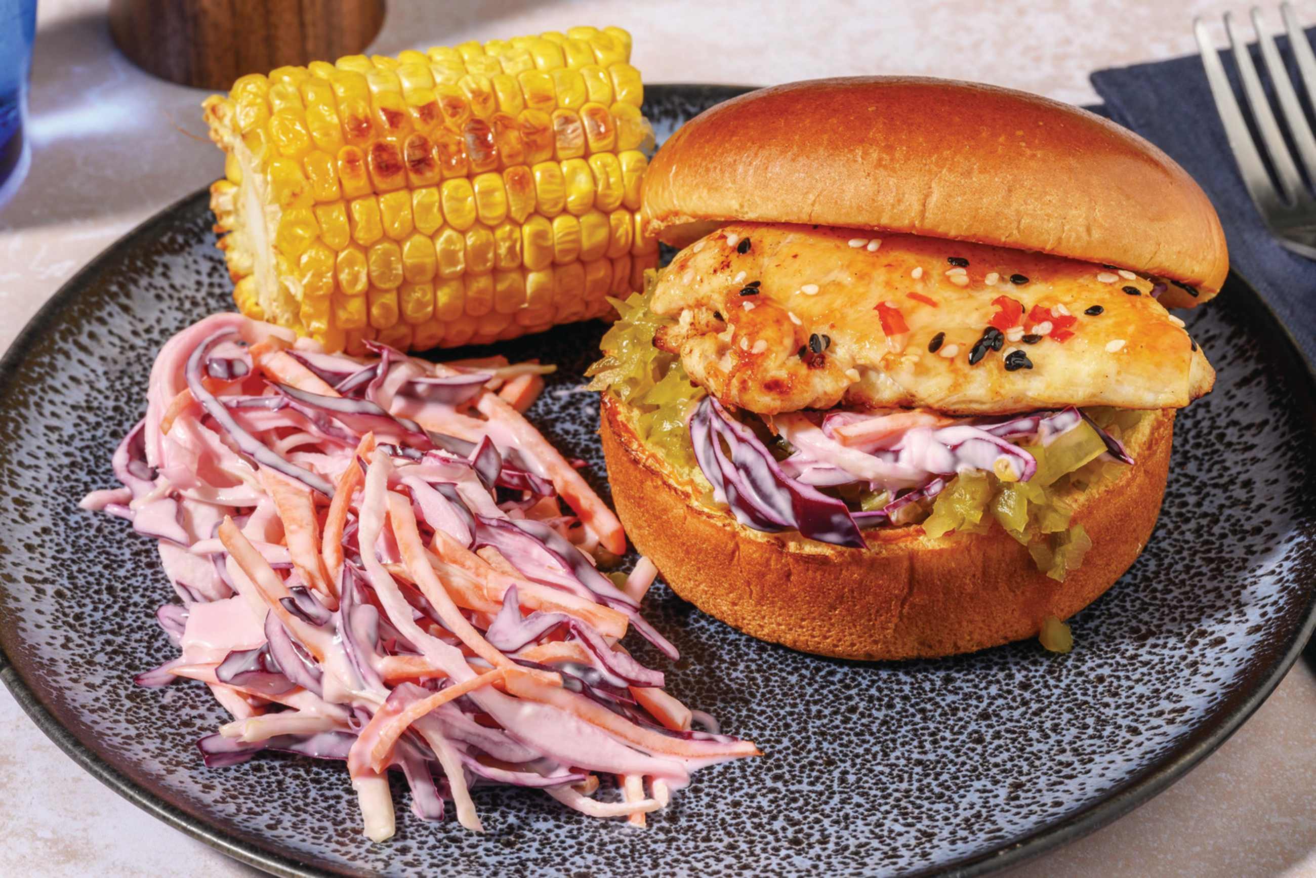 Sesame & Sweet Chilli Chicken Burger Recipe | HelloFresh