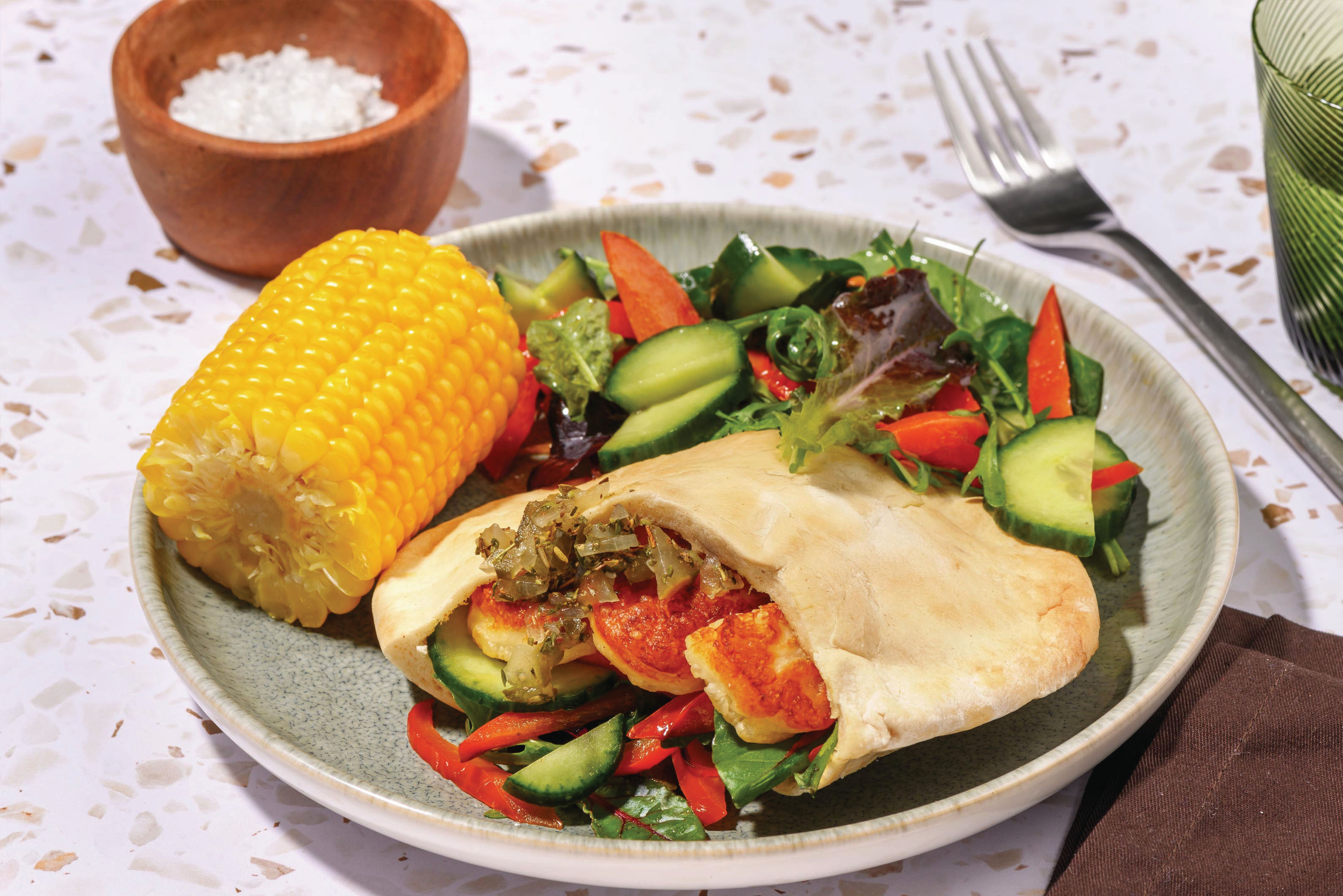 Honey Haloumi & Capsicum Pita Pockets Recipe | HelloFresh