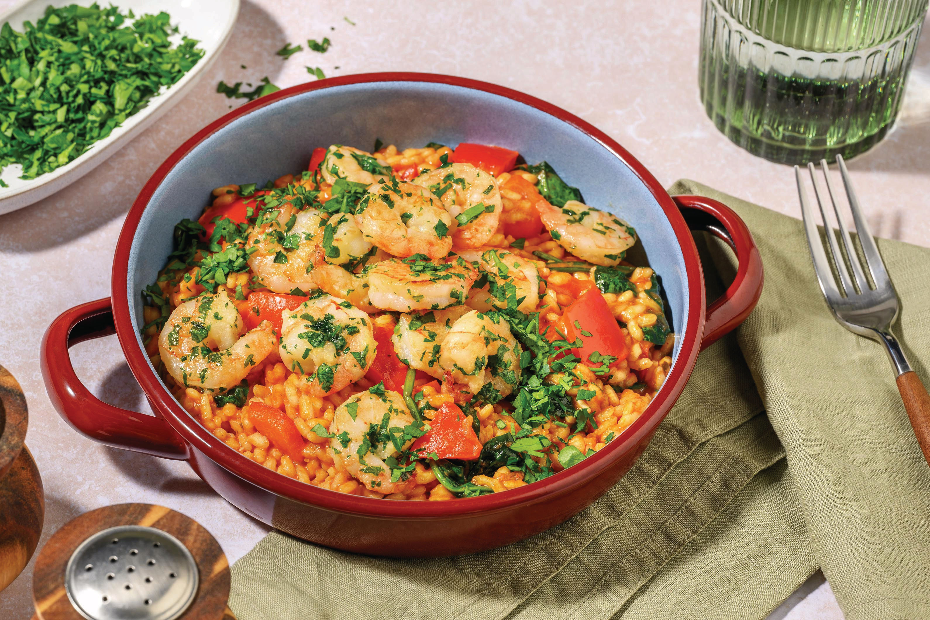 Paella-Style Double Garlic Prawn Risotto Recipe | HelloFresh