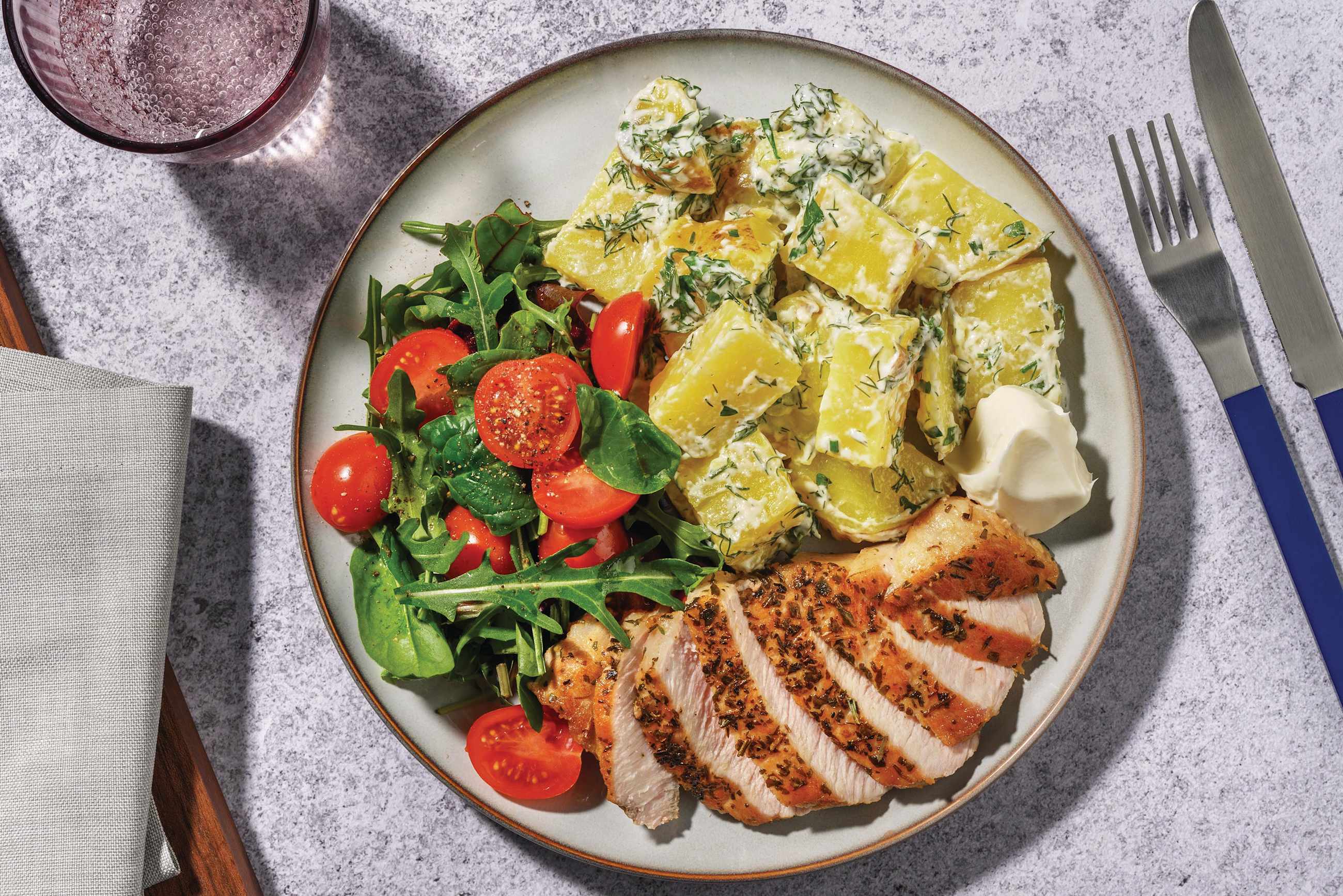 Herby Plant-Based Crumbed Chicken & Dill-Parsley Potatoes Recipe ...