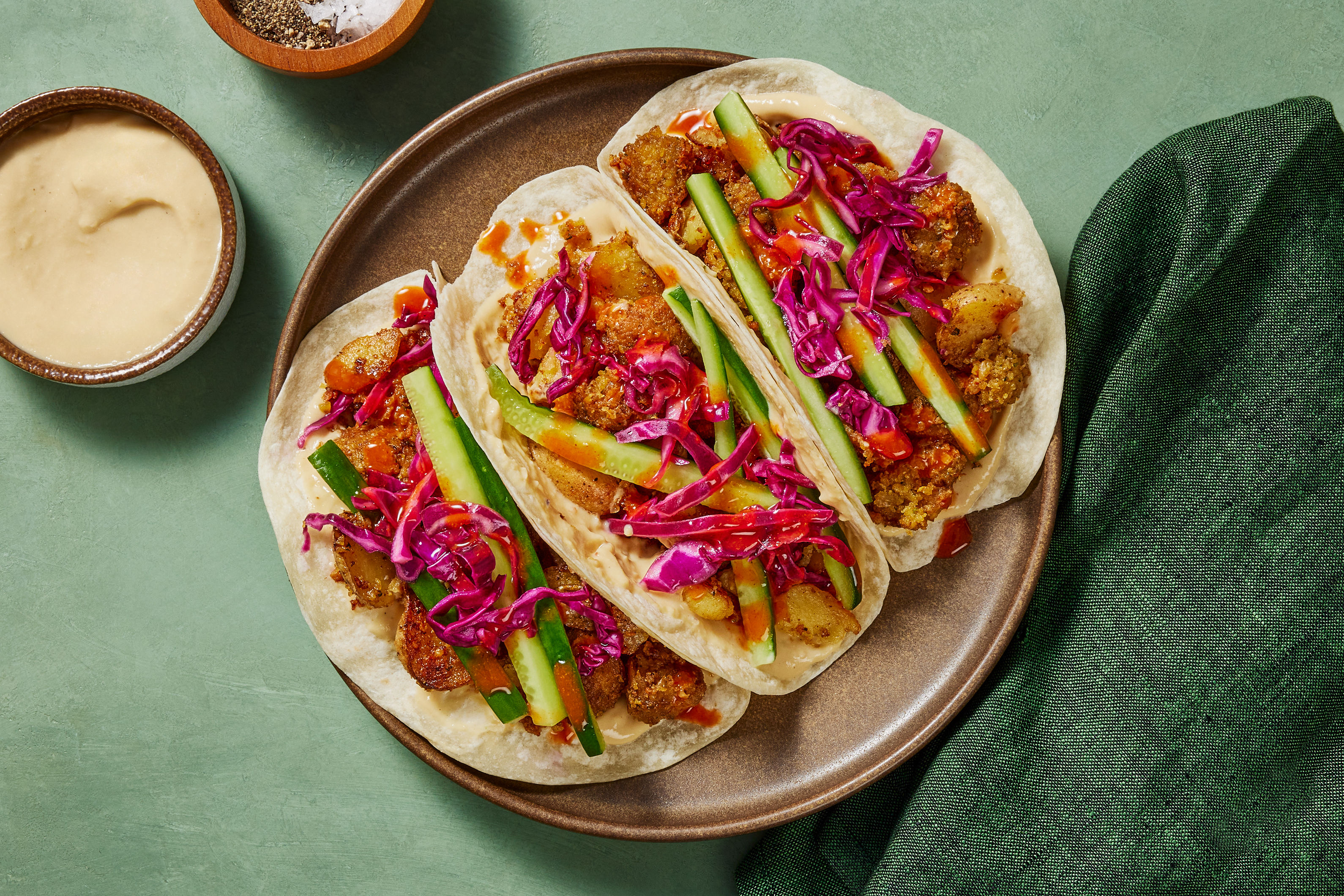 Crushed Falafel & Potato Tacos Recipe | HelloFresh