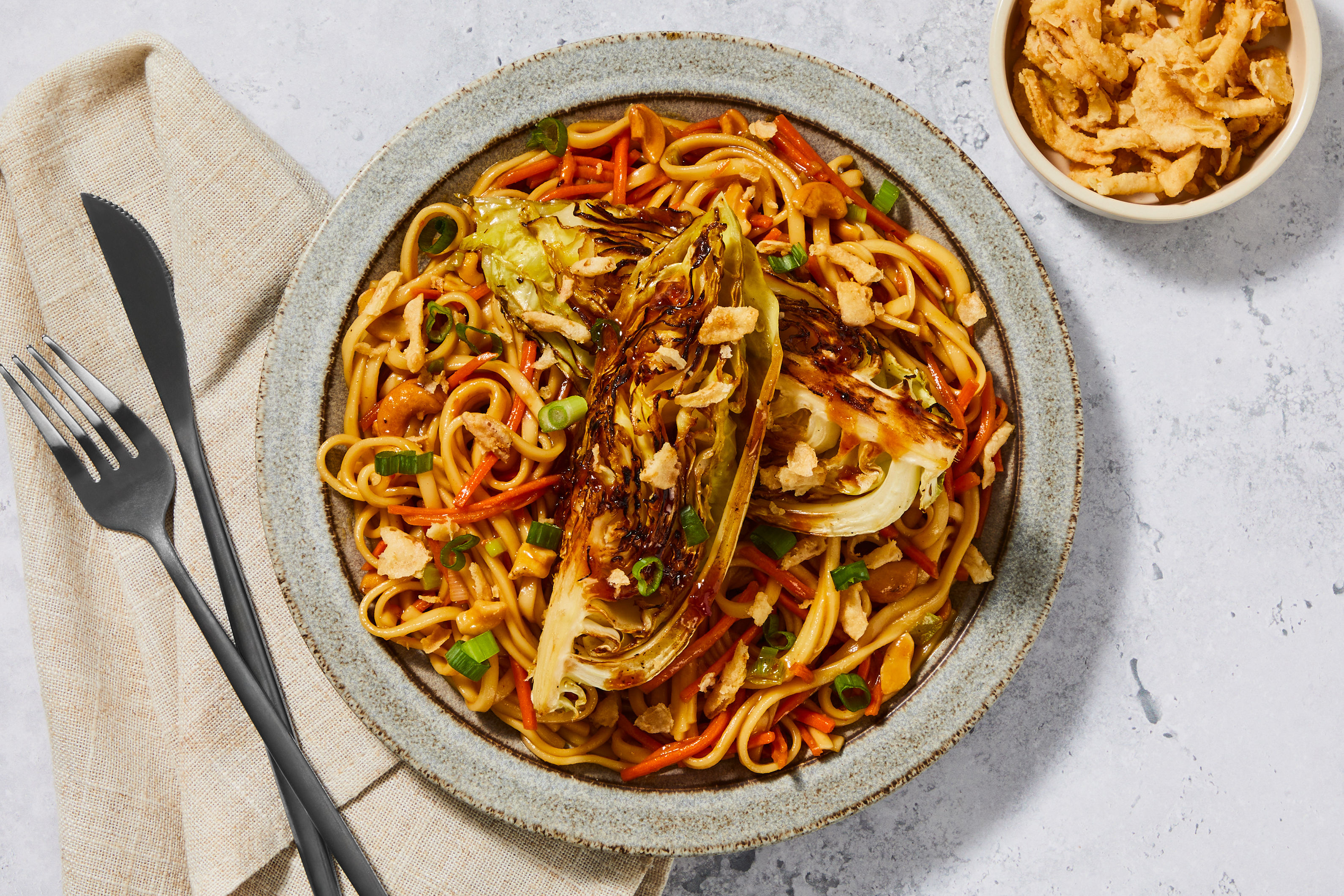 Miso Butter-Braised Cabbage over Lo Mein Recipe | HelloFresh